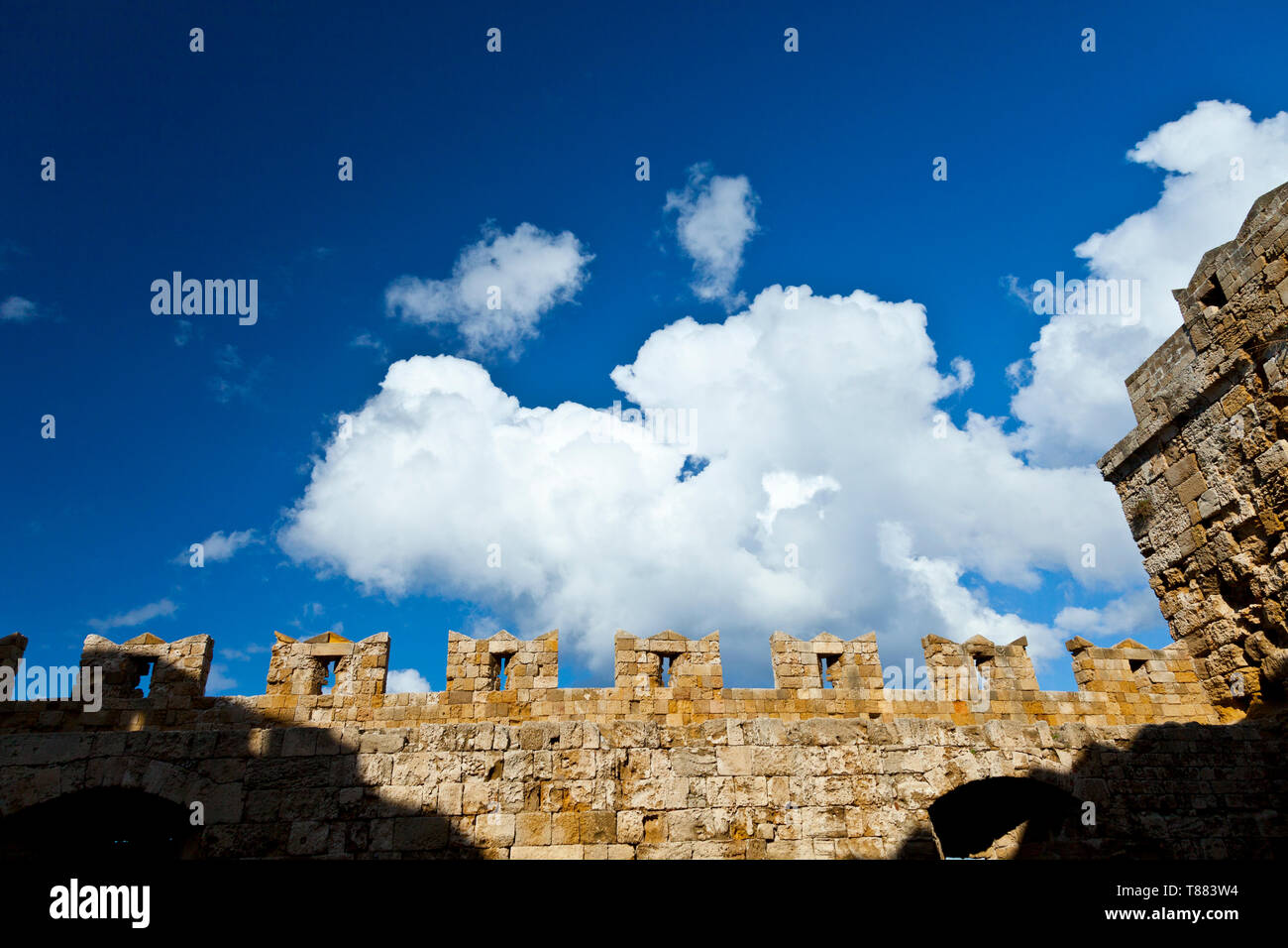Muralla medieval, Ciudad de Rodas, Isla de Rodas, Dodecaneso, Grecia ...