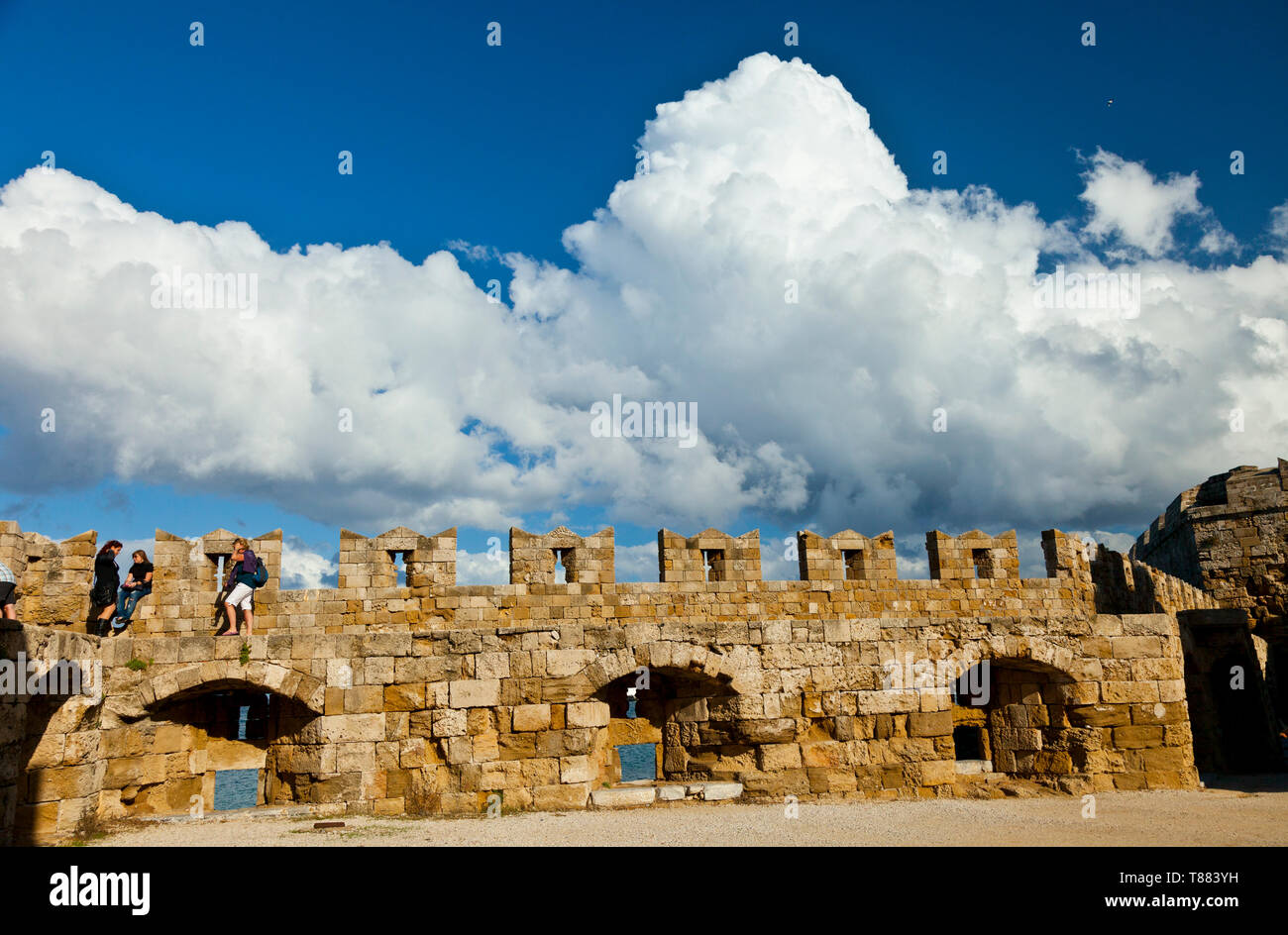 Muralla medieval, Ciudad de Rodas, Isla de Rodas, Dodecaneso, Grecia ...