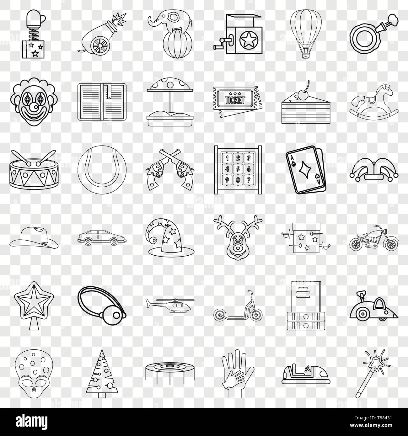Children icons set, outline style Stock Vector Image & Art - Alamy