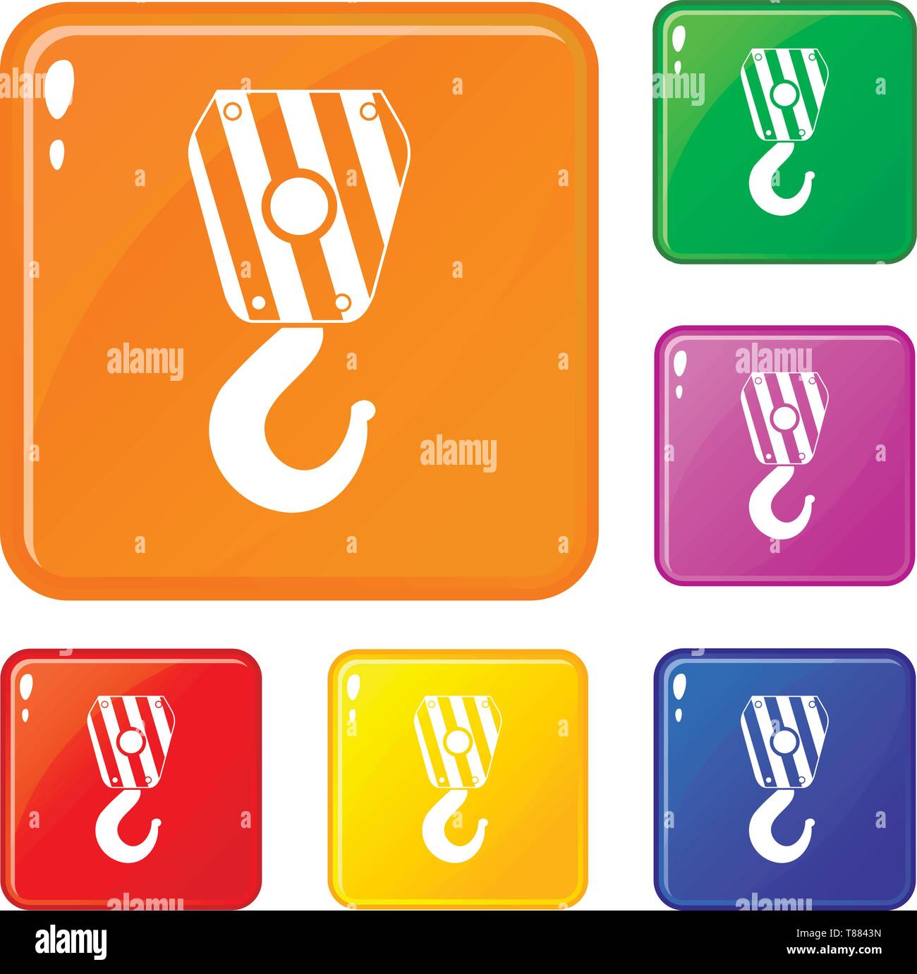 Crane hook icons set vector color Stock Vector Image & Art - Alamy