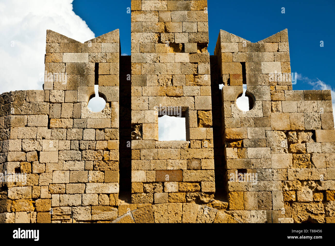 Muralla medieval, Ciudad de Rodas, Isla de Rodas, Dodecaneso, Grecia ...