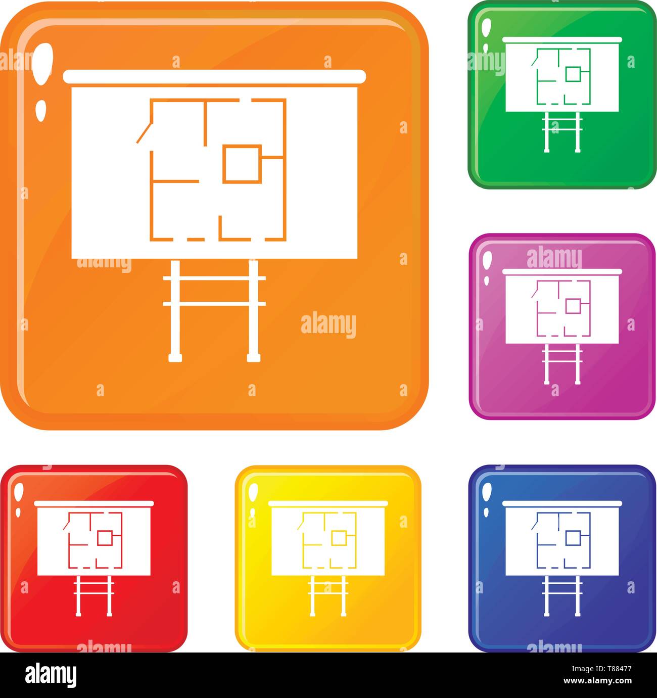 Stand house project icon hi-res stock photography and images - Alamy