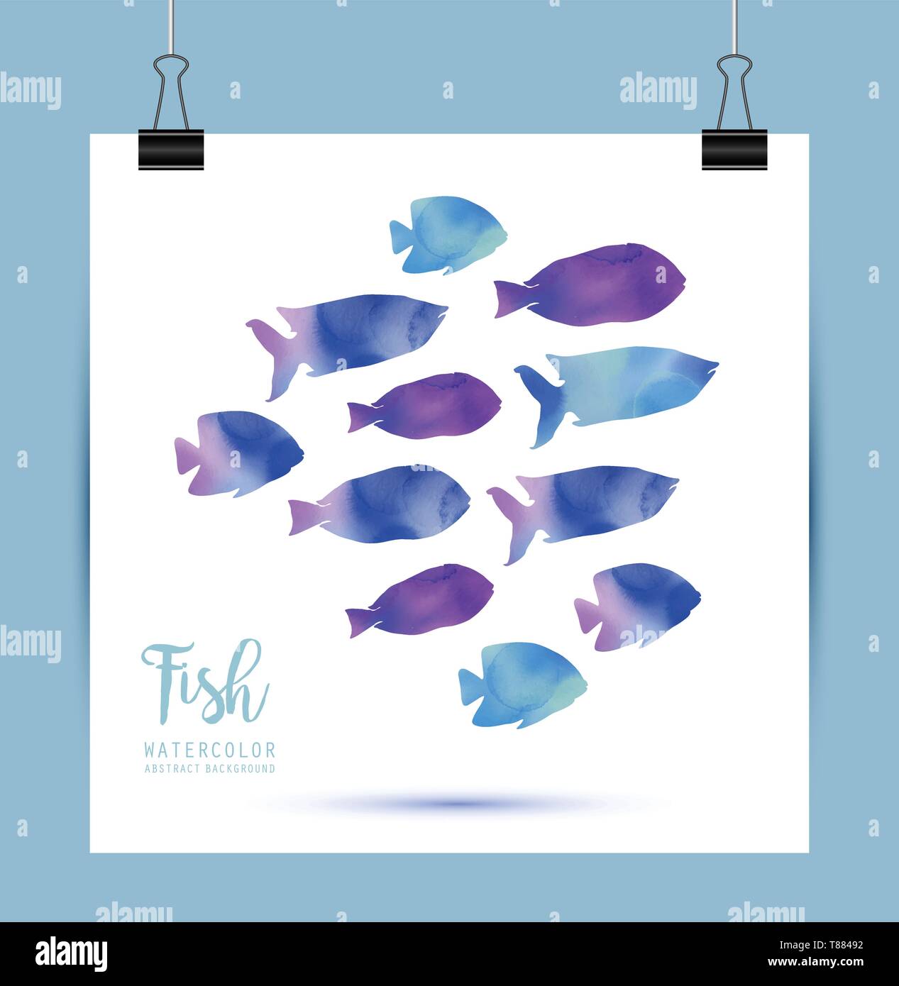 Fish vector drawing icon watercolor hi-res stock photography and images ...
