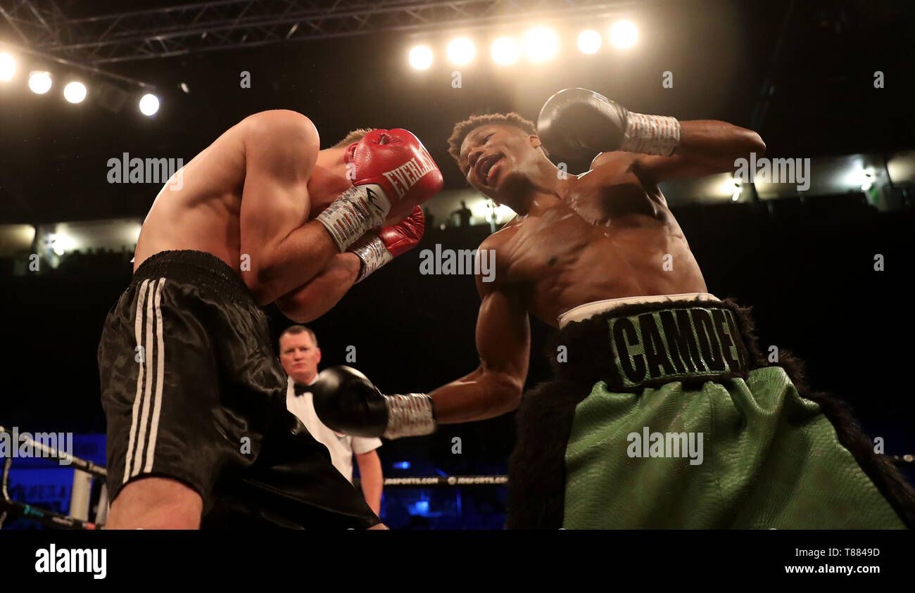 Raymond Ford (right) in action with Aleksandrs Birkenbergs (left) in ...