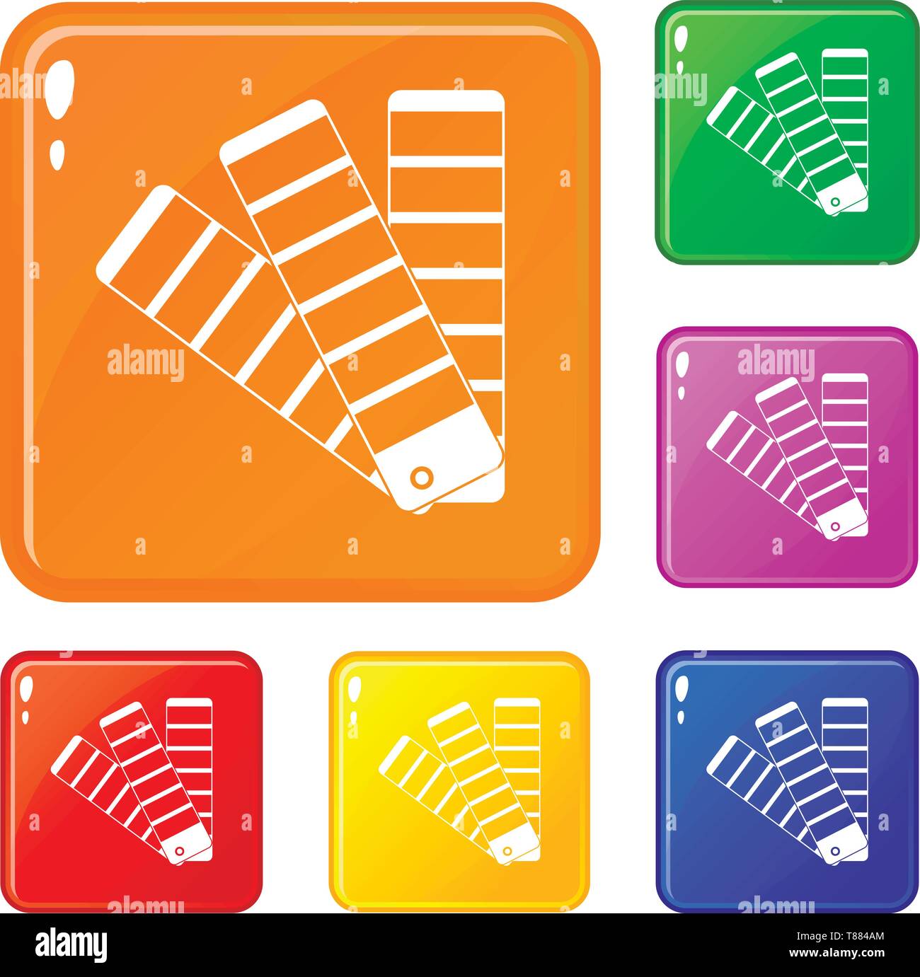 Paint color selection booklet icons set vector color Stock Vector Image ...