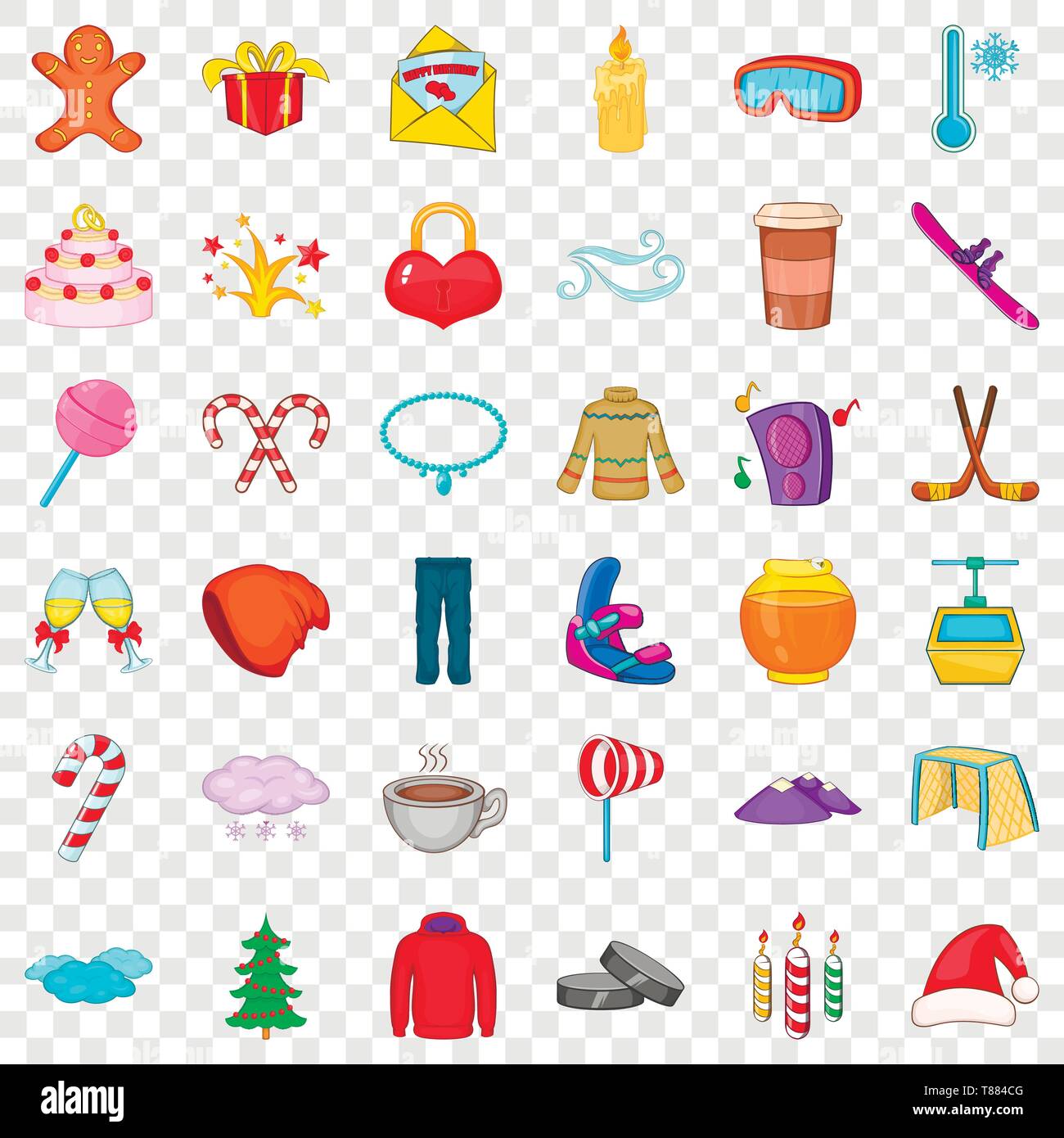 Christmas icons set, cartoon style Stock Vector Image & Art - Alamy