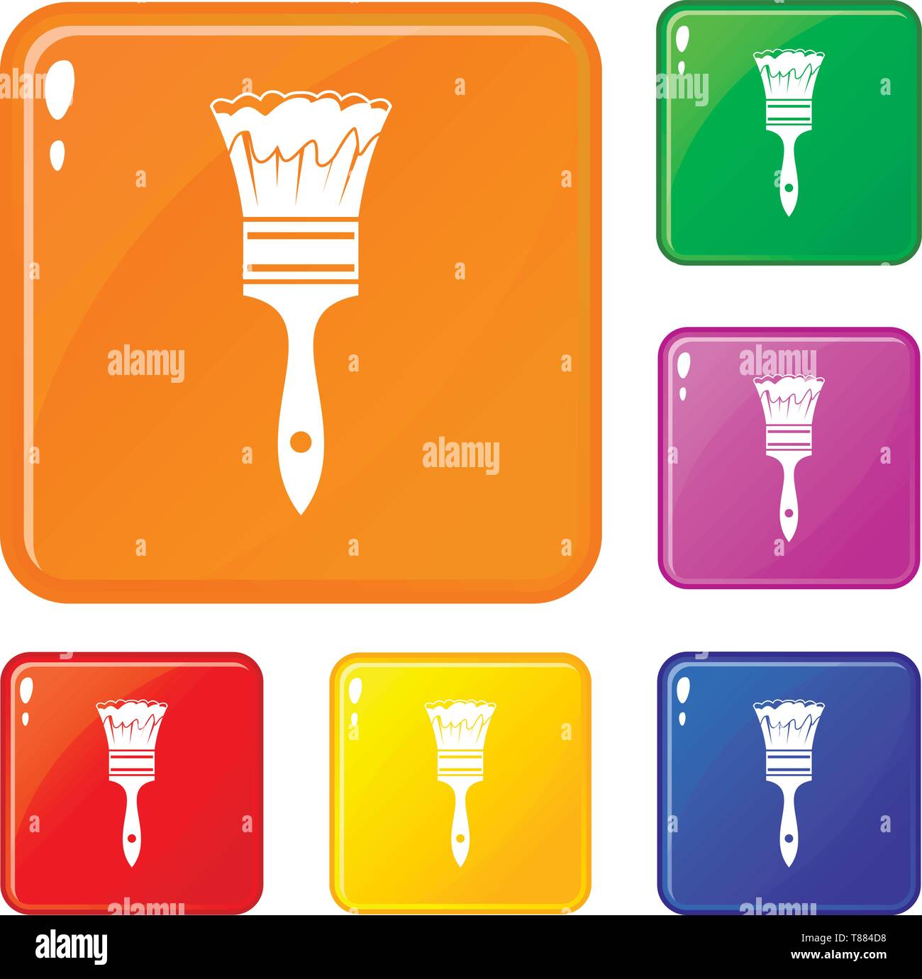 Paint brush icons set vector color Stock Vector Image & Art - Alamy