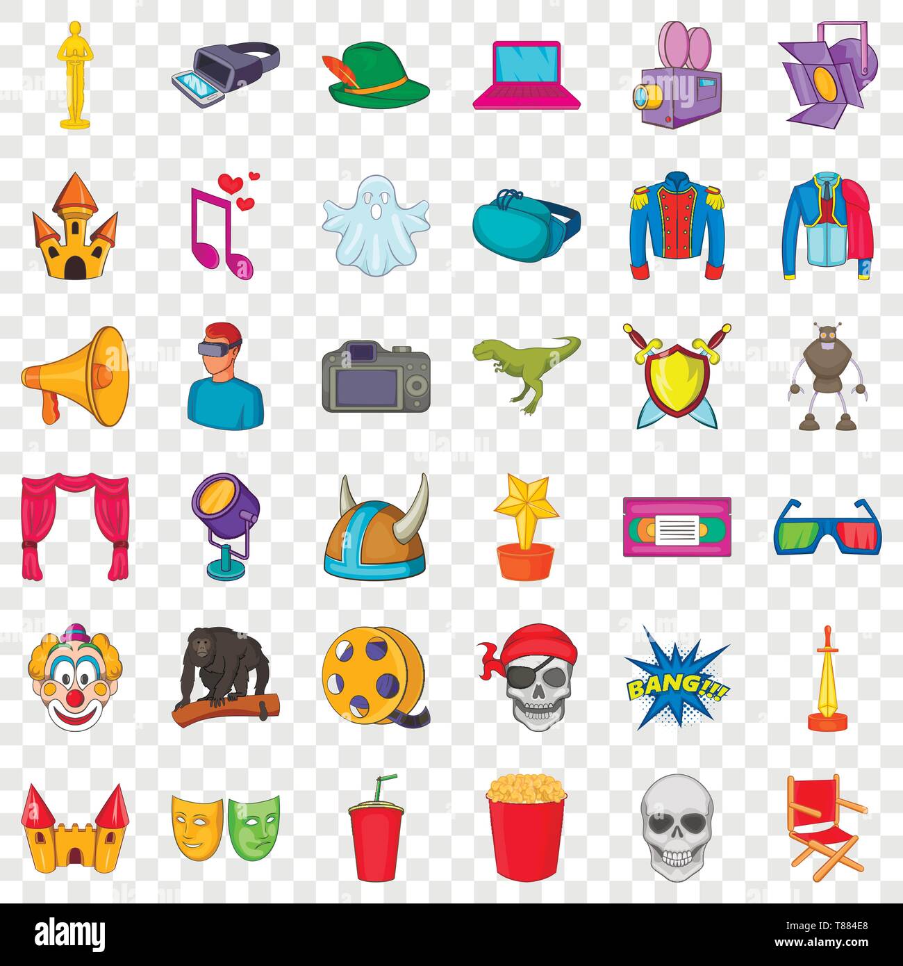 Cinema icons set, cartoon style Stock Vector Image & Art - Alamy