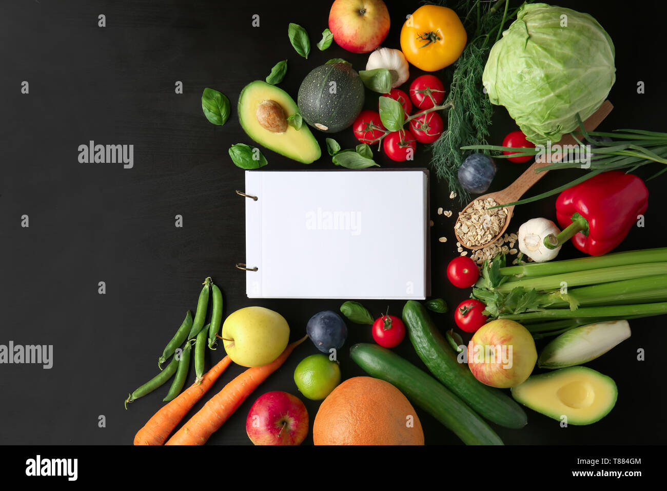 Various healthy products notebook hi-res stock photography and images ...