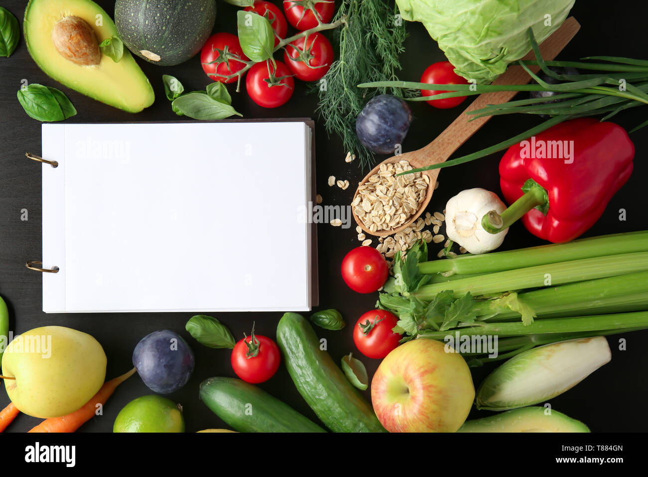 Various healthy products notebook hi-res stock photography and images ...