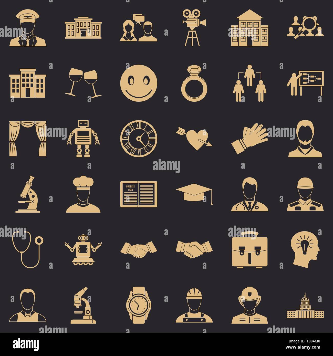 Applause icons set, simple style Stock Vector Image & Art - Alamy