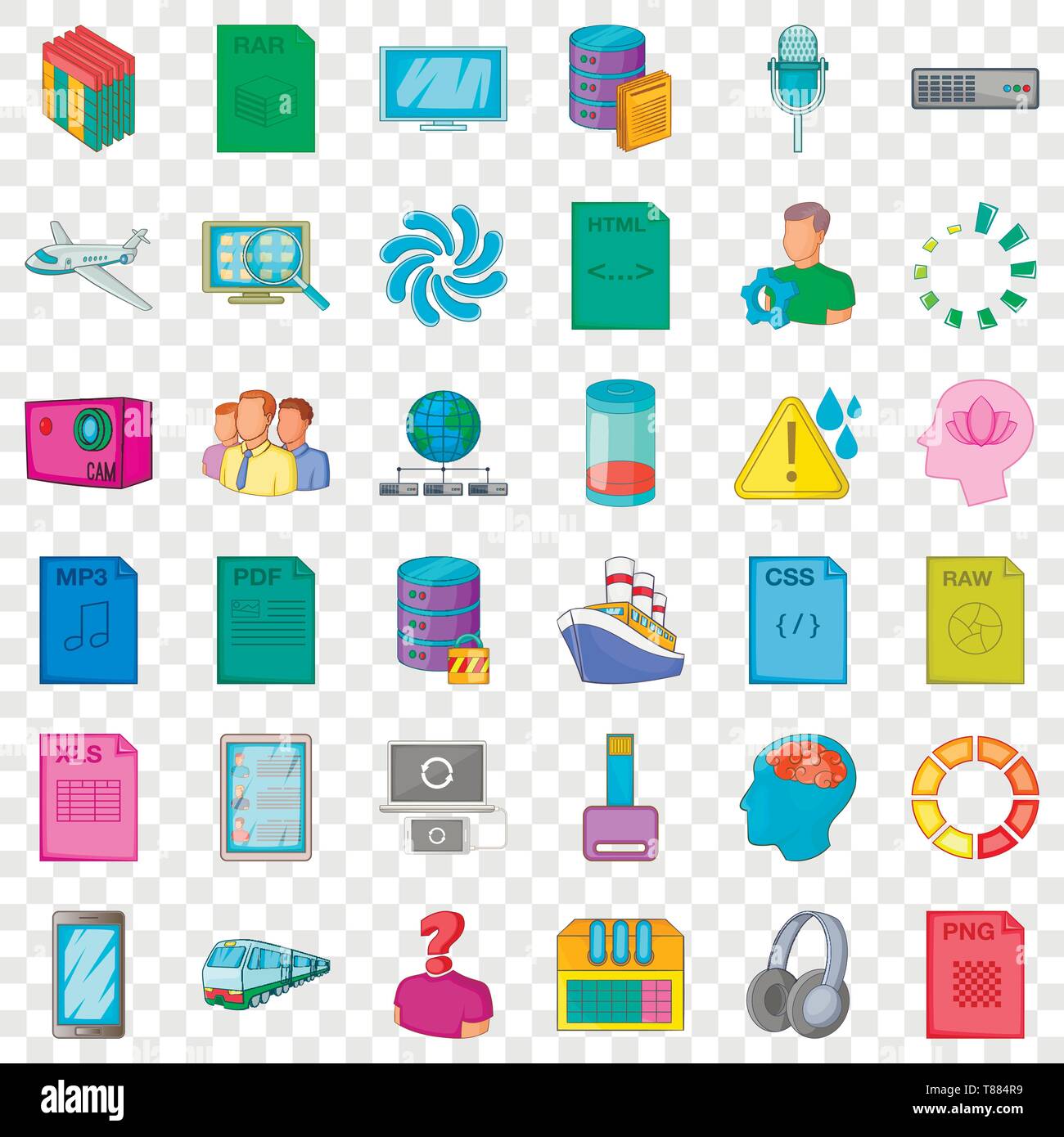 Cloud computing icons set, cartoon style Stock Vector Image & Art - Alamy