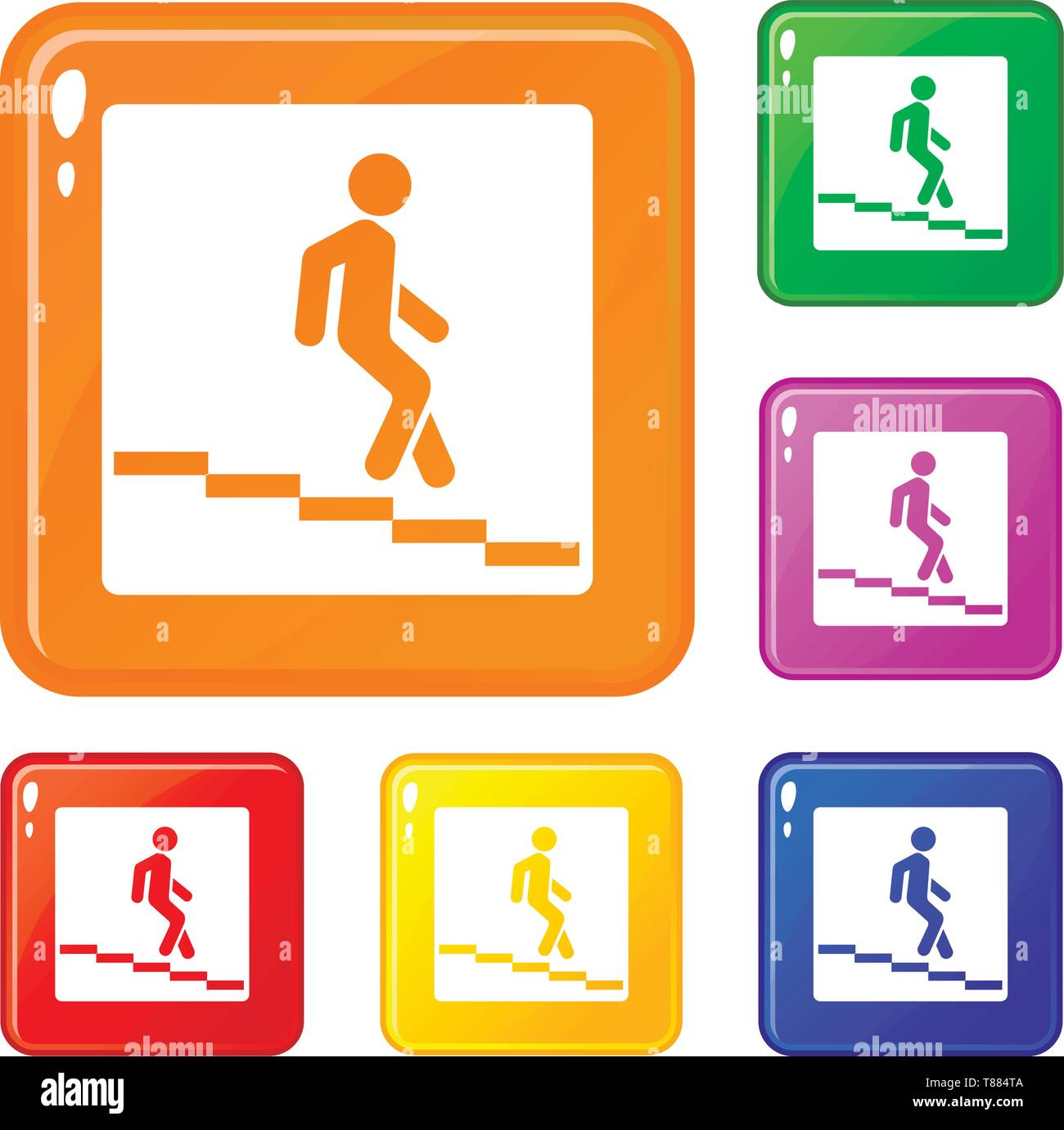 Underpass road sign icons set vector color Stock Vector Image & Art - Alamy