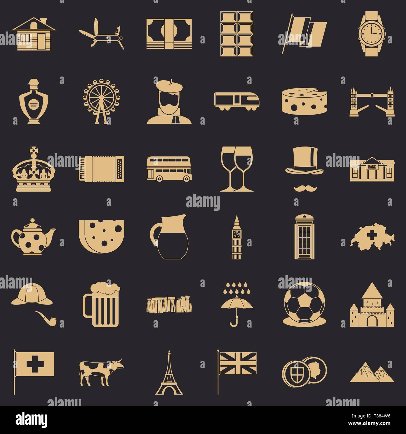 Swiss icons set, simple style Stock Vector Image & Art - Alamy