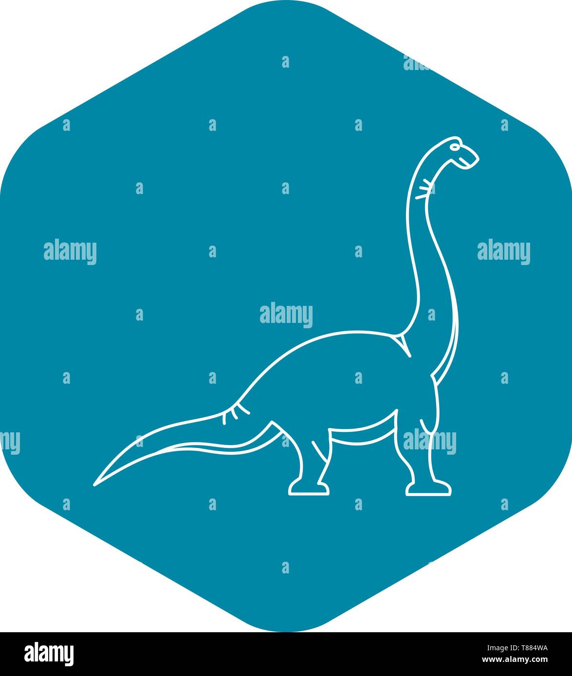 Brachiosaurus icon, outline style Stock Vector Image & Art - Alamy