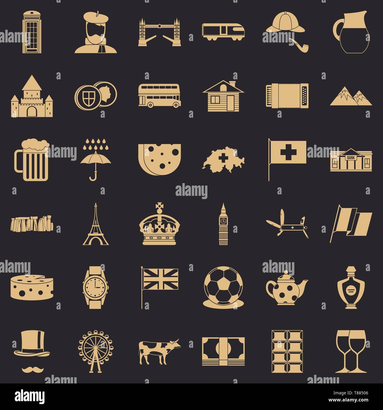 Paris icons set, simple style Stock Vector Image & Art - Alamy