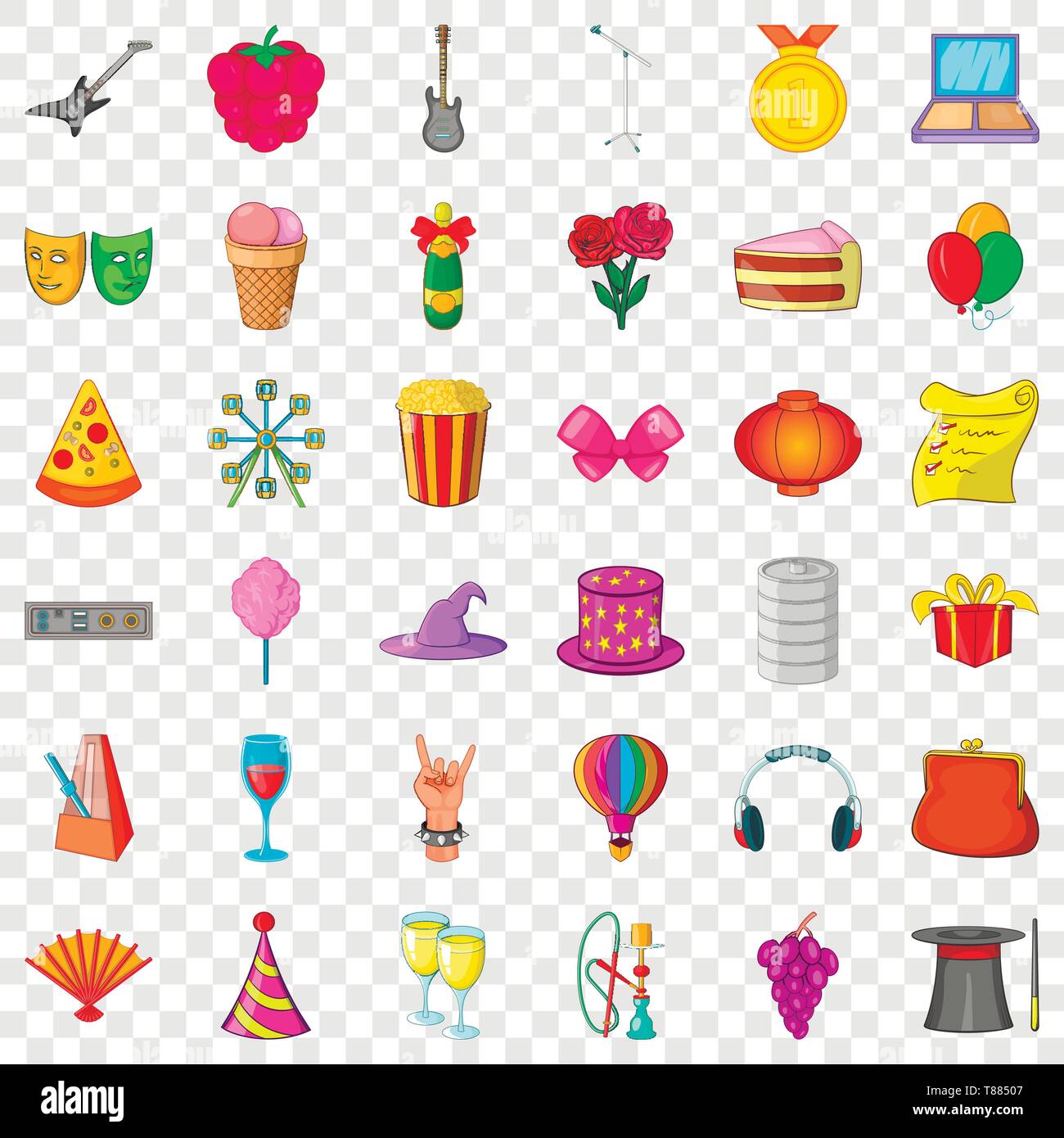 Cocktail party icons set, cartoon style Stock Vector Image & Art - Alamy