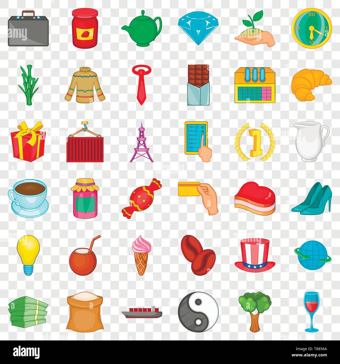 Coffee icons set, cartoon style Stock Vector Image & Art - Alamy