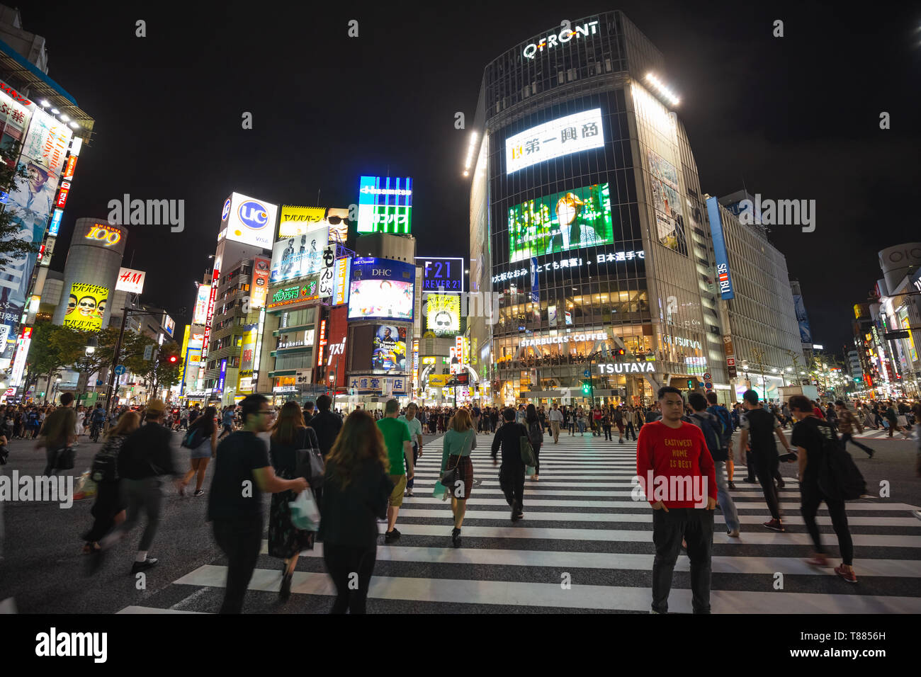 tokyo,japan - oct,8,2018:Shibuya crossroad is the one of the most ...