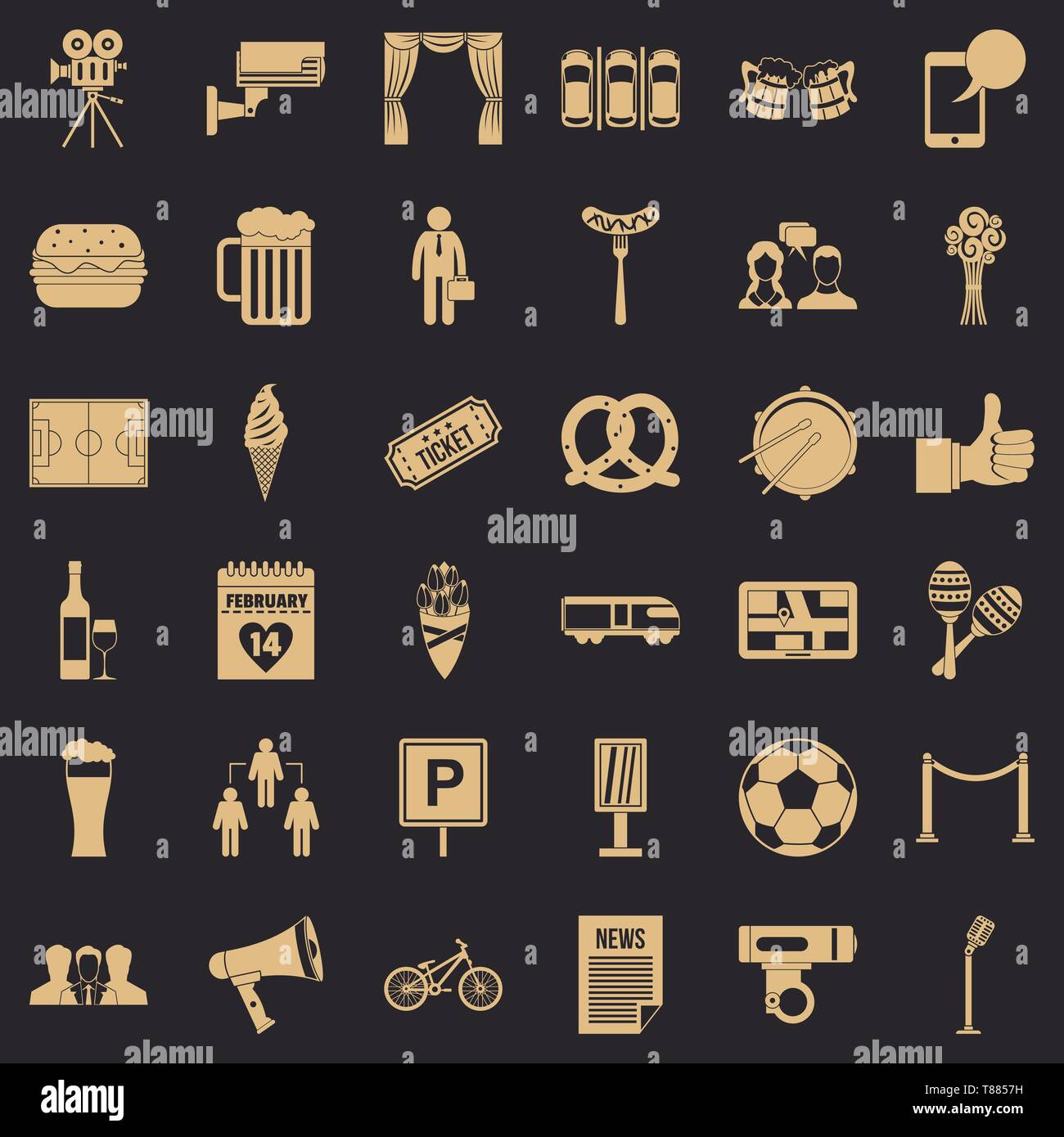 Event icons set, simple style Stock Vector Image & Art - Alamy