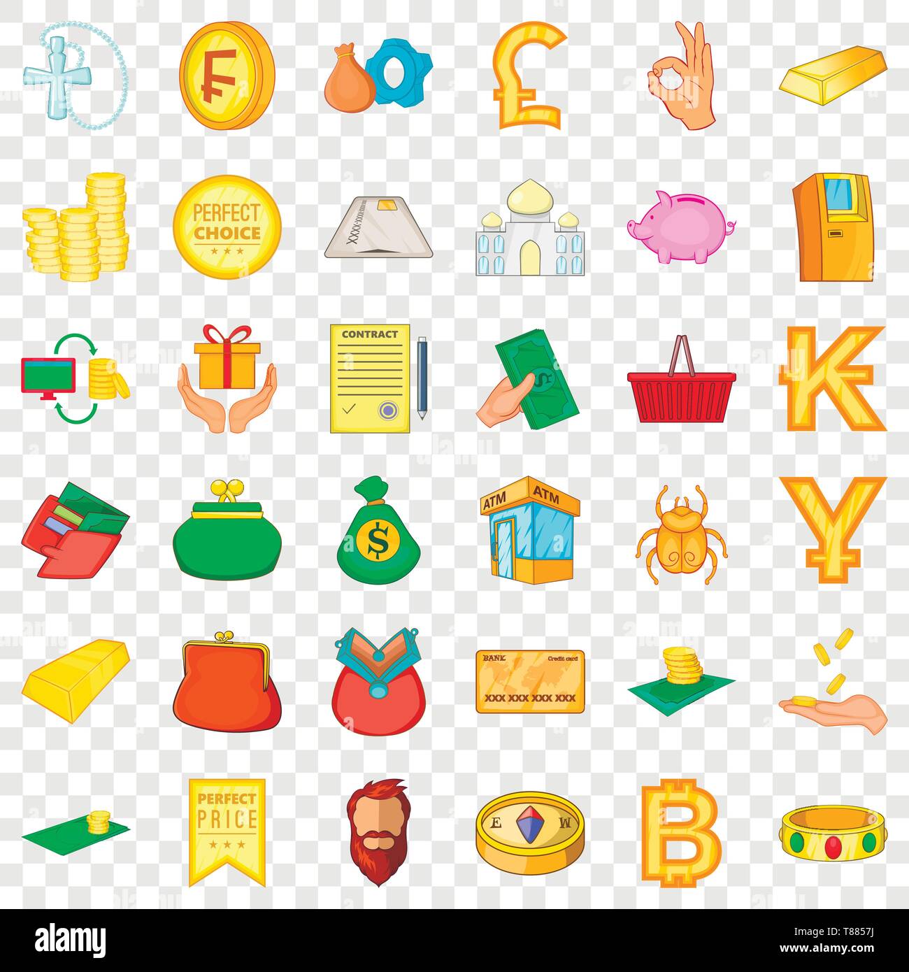 Coin icons set, cartoon style Stock Vector Image & Art - Alamy