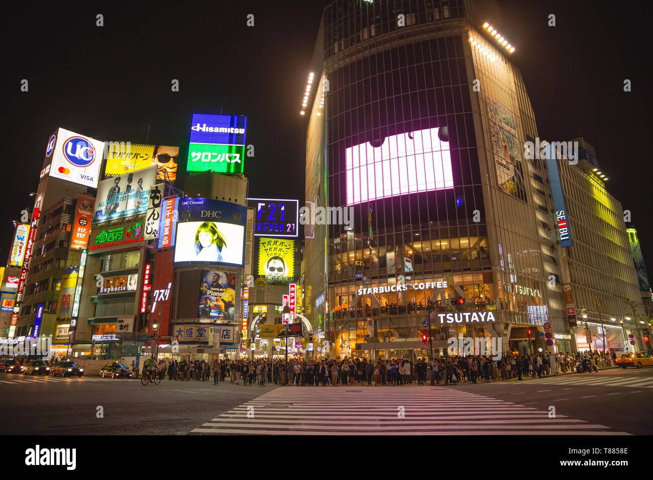 tokyo,japan - oct,8,2018:Shibuya crossroad is the one of the most ...