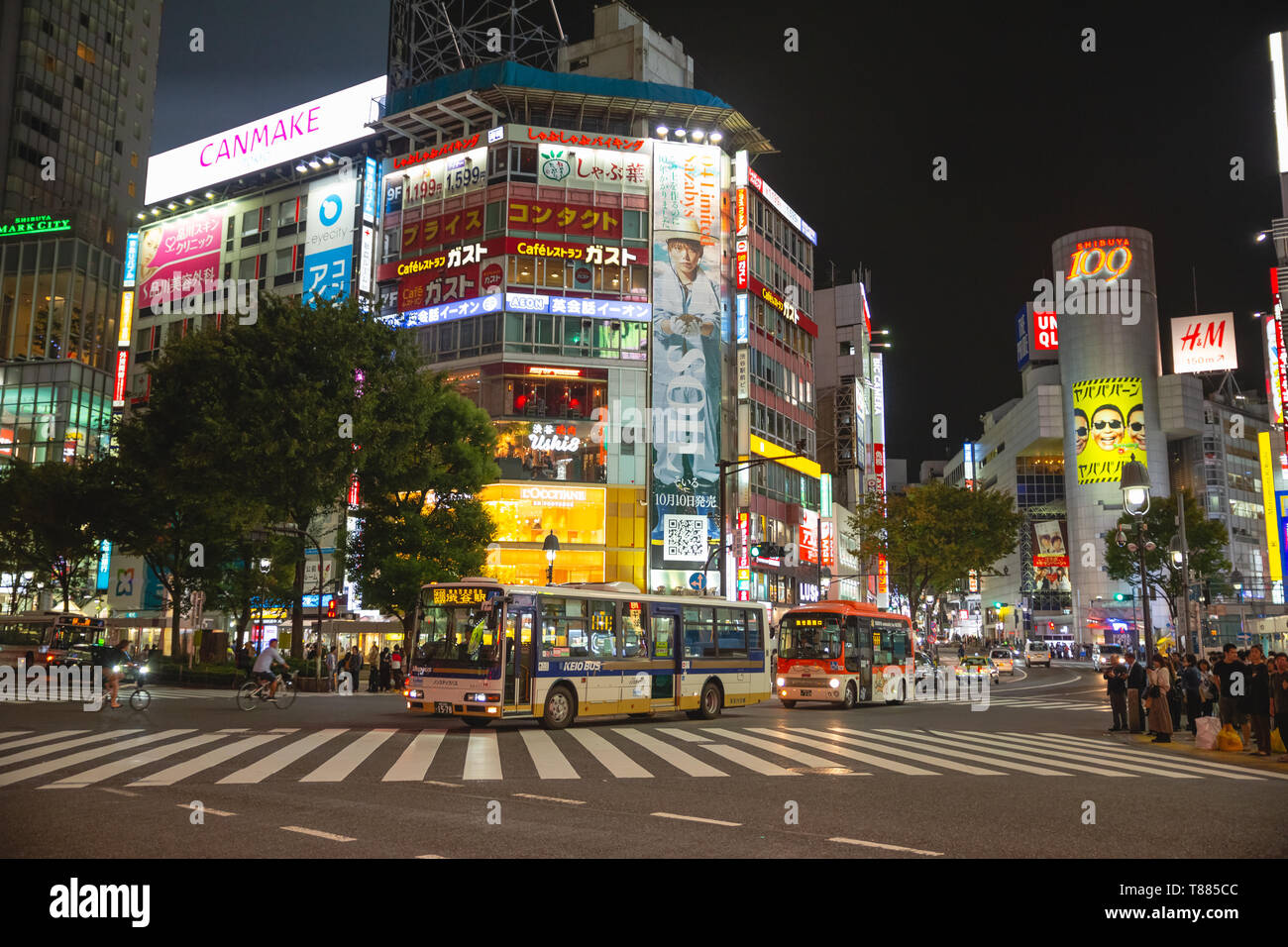 tokyo,japan - oct,8,2018:Shibuya crossroad is the one of the most ...