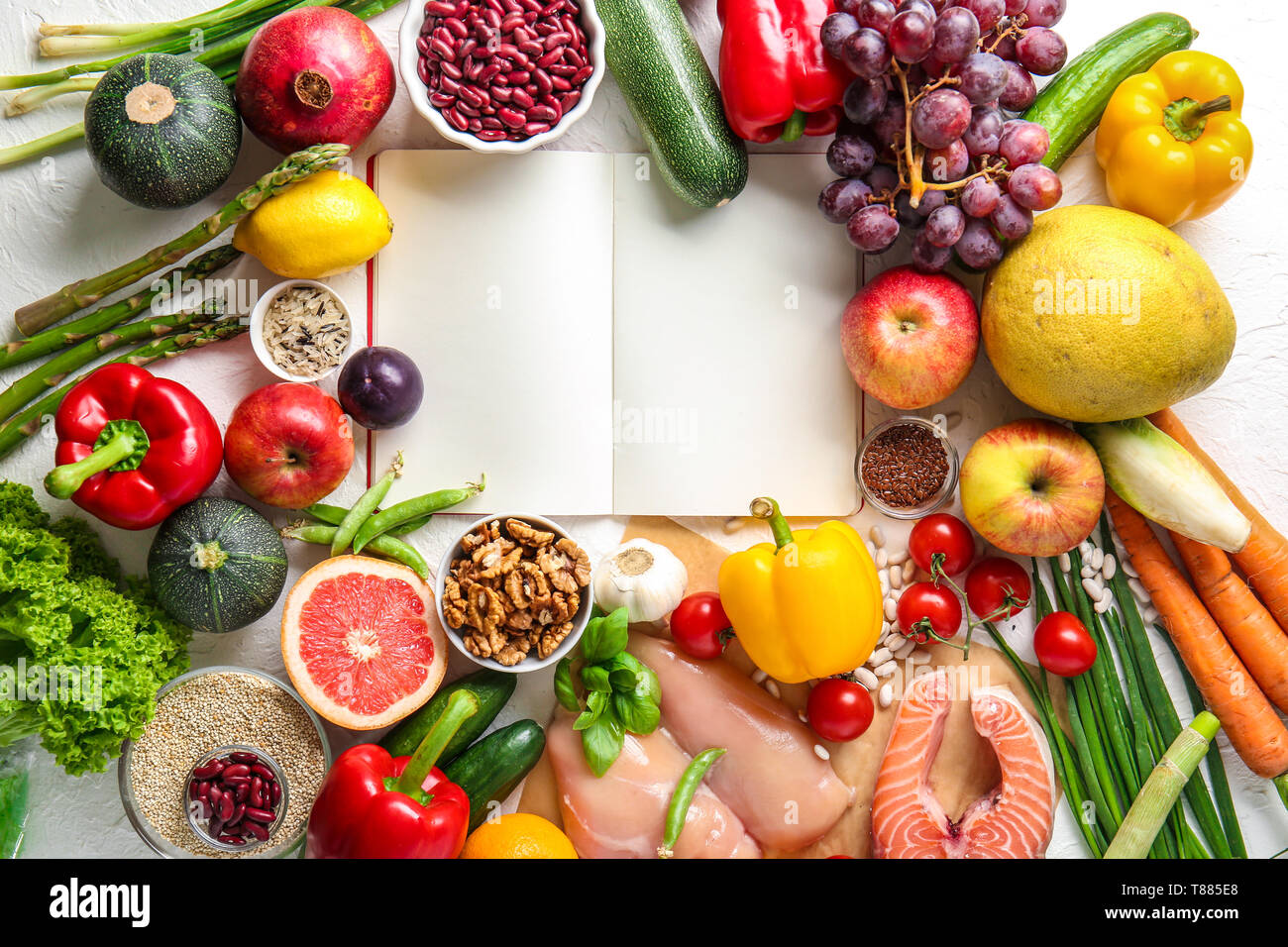 Various healthy products notebook hi-res stock photography and images ...