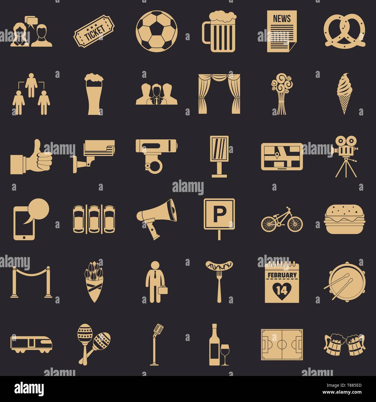 Theatre icons set, simple style Stock Vector Image & Art - Alamy