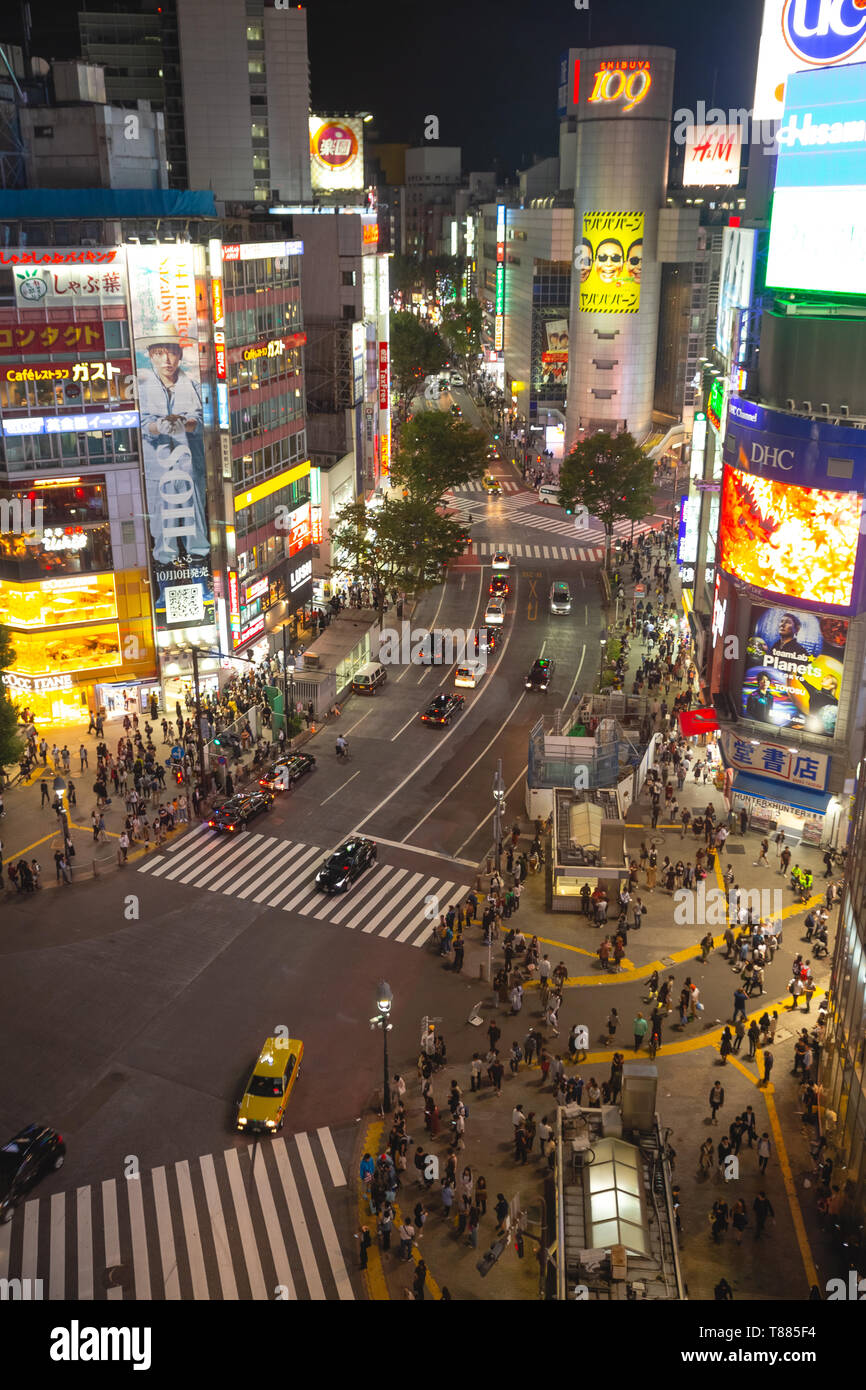 tokyo,japan - oct,8,2018:Shibuya crossroad is the one of the most ...