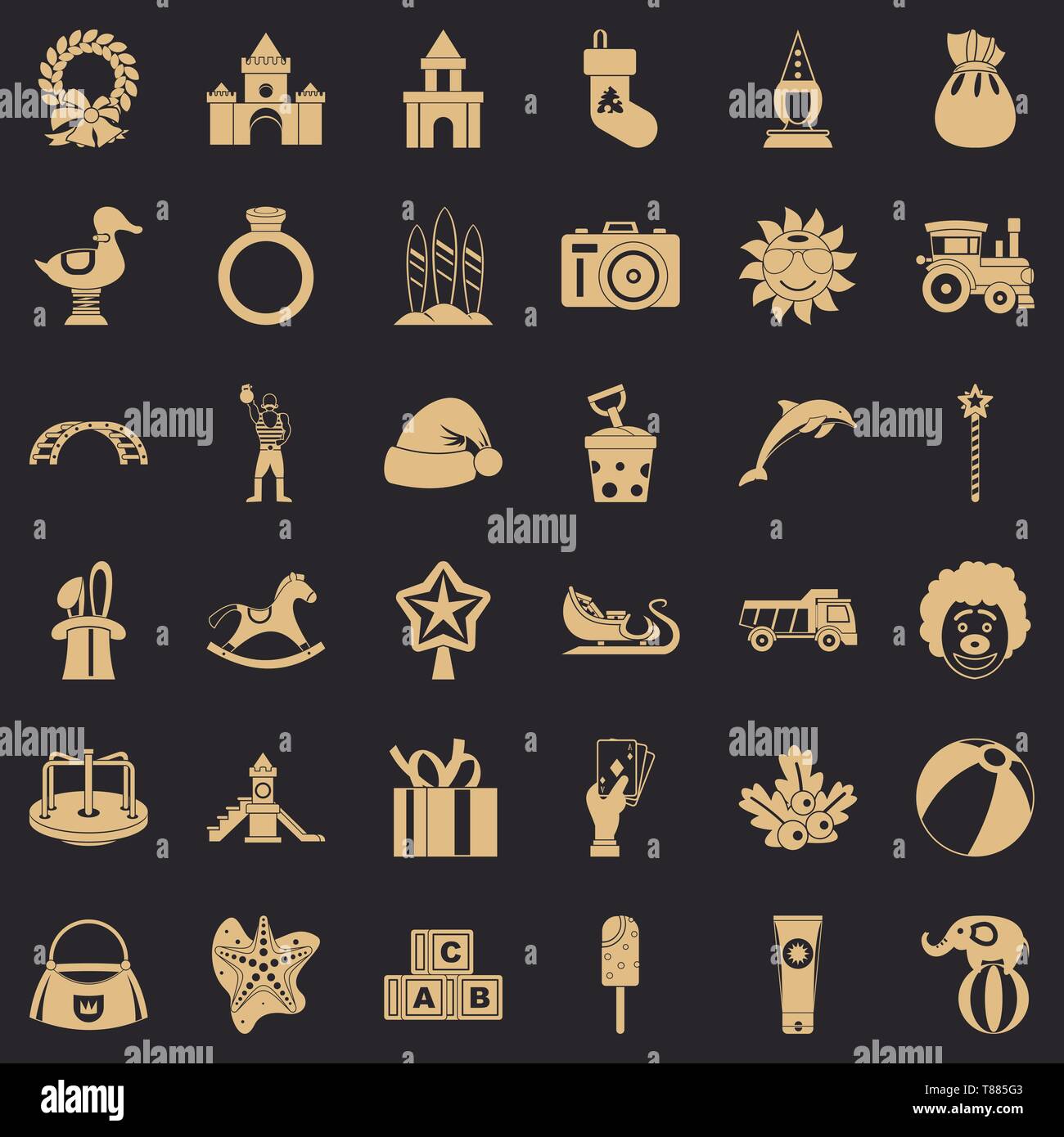 Childhood icons set, simple style Stock Vector Image & Art - Alamy