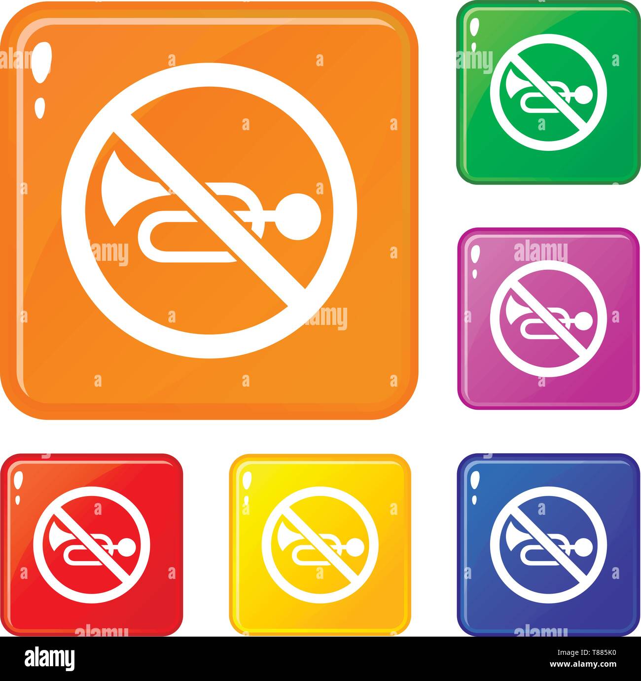 No horn traffic sign icons set vector color Stock Vector Image & Art ...