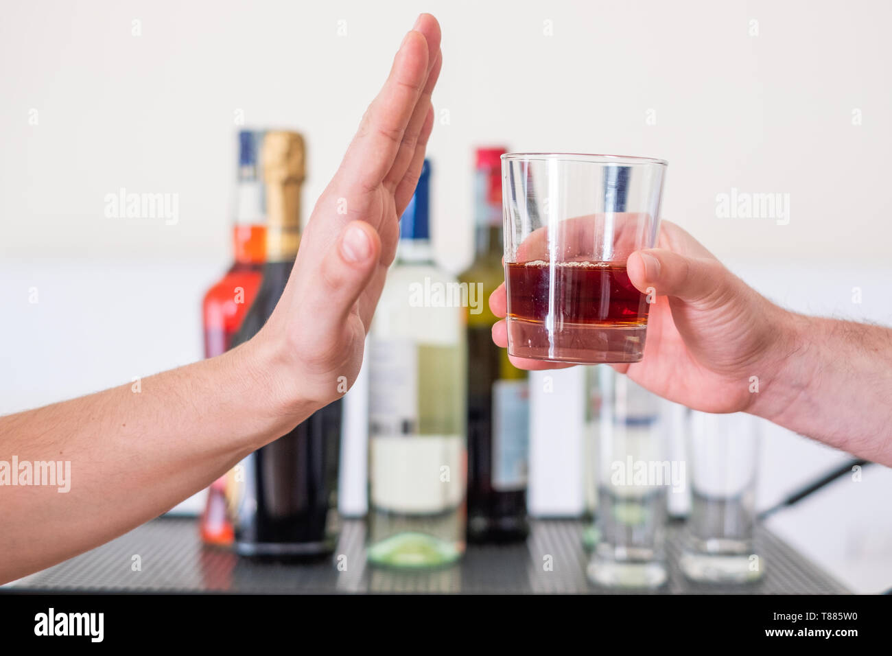 Alcohol hand refuse hi-res stock photography and images - Alamy