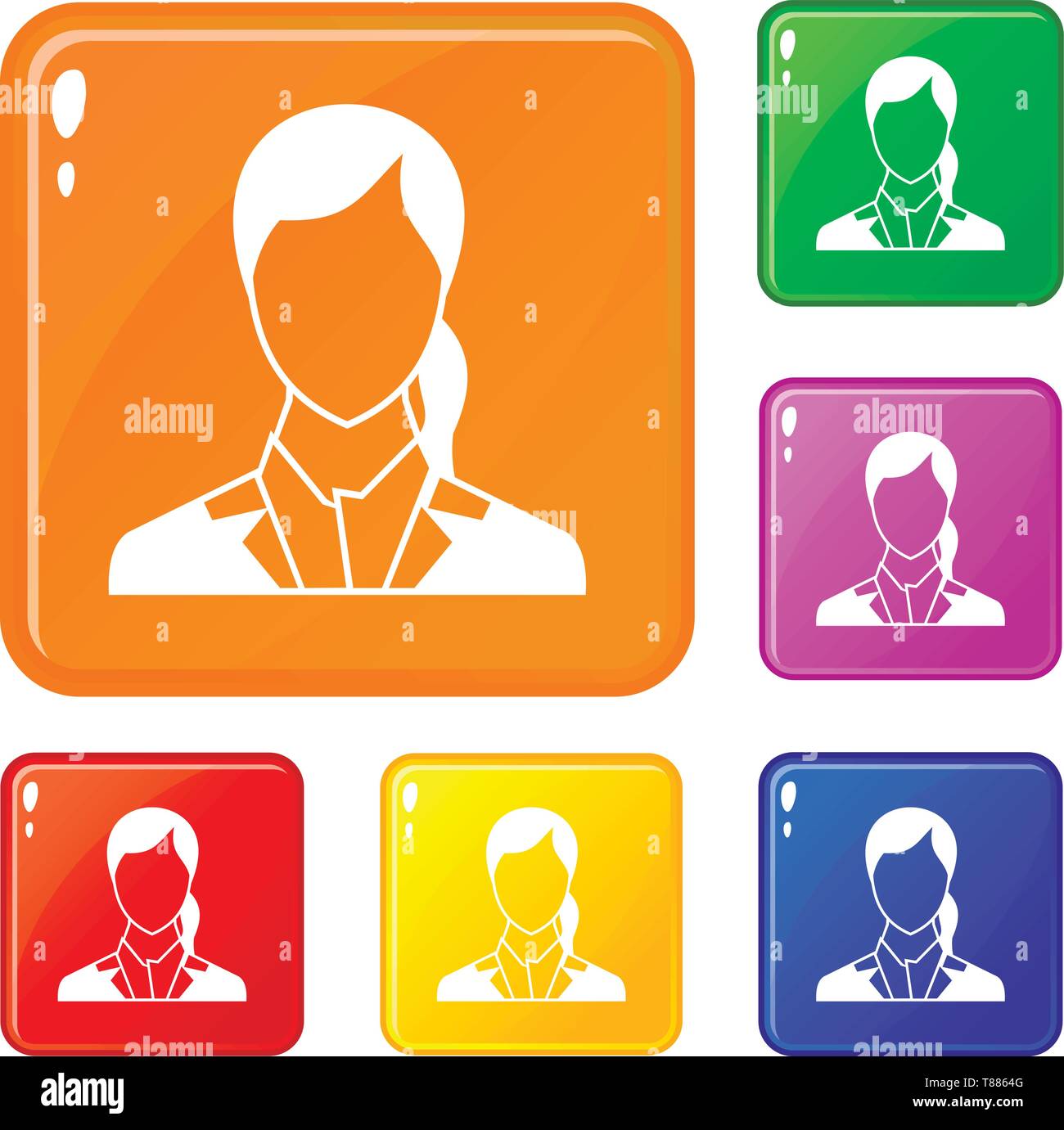 Woman icons set vector color Stock Vector Image & Art - Alamy