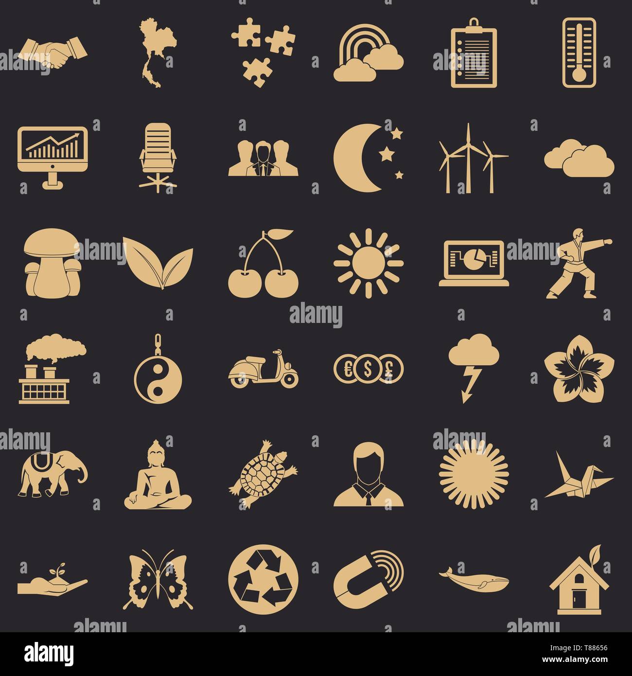 Harmony icons set, simple style Stock Vector Image & Art - Alamy