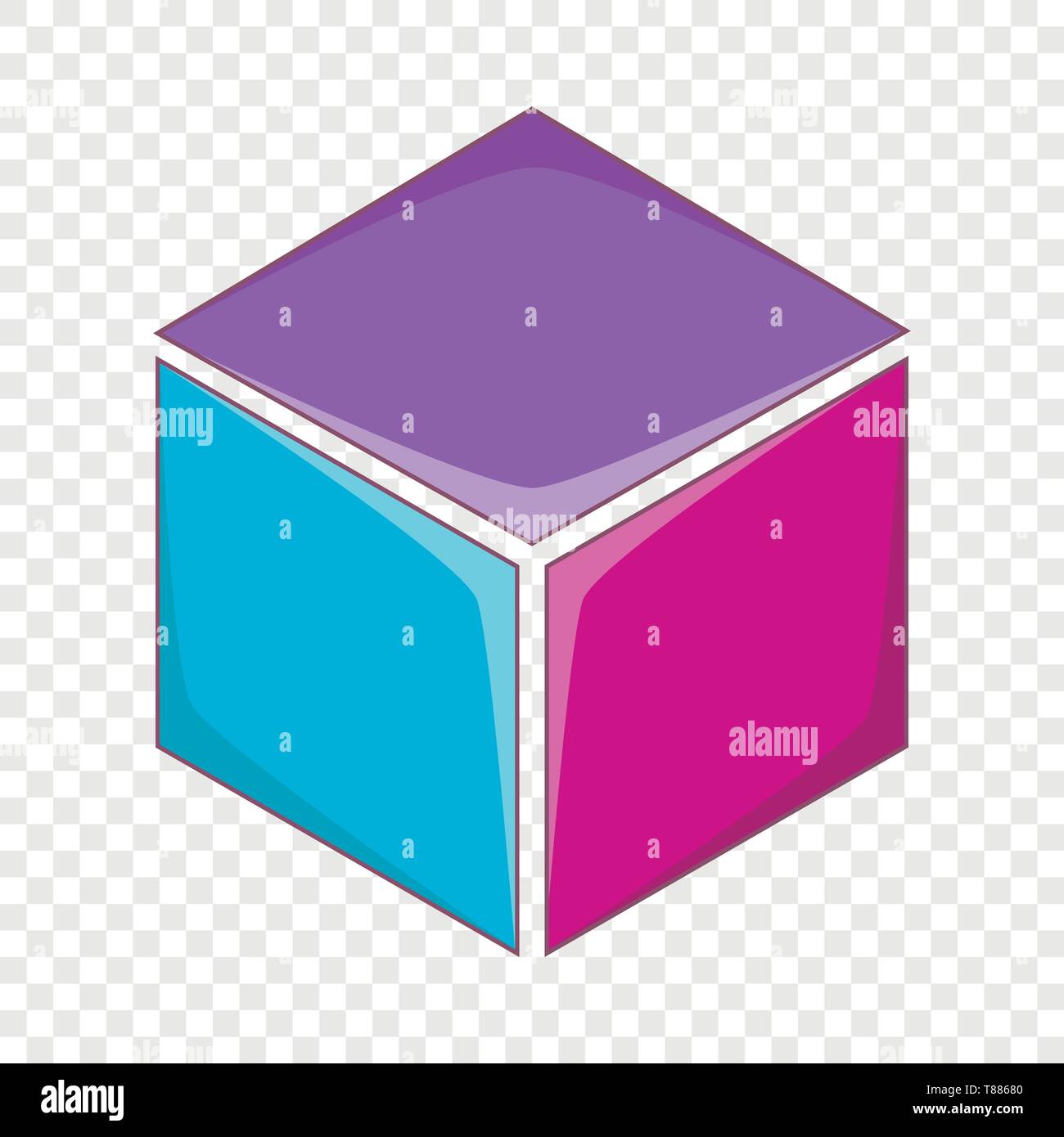 Colorful cube icon, cartoon style Stock Vector Image & Art - Alamy