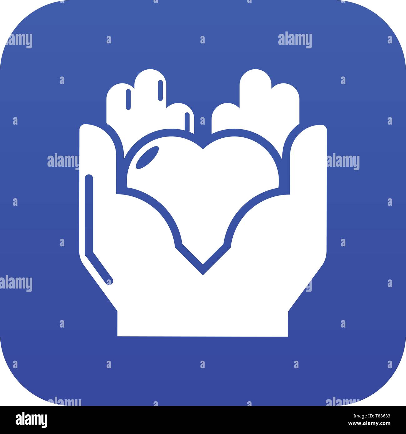 Hand heart icon blue vector Stock Vector Image & Art - Alamy