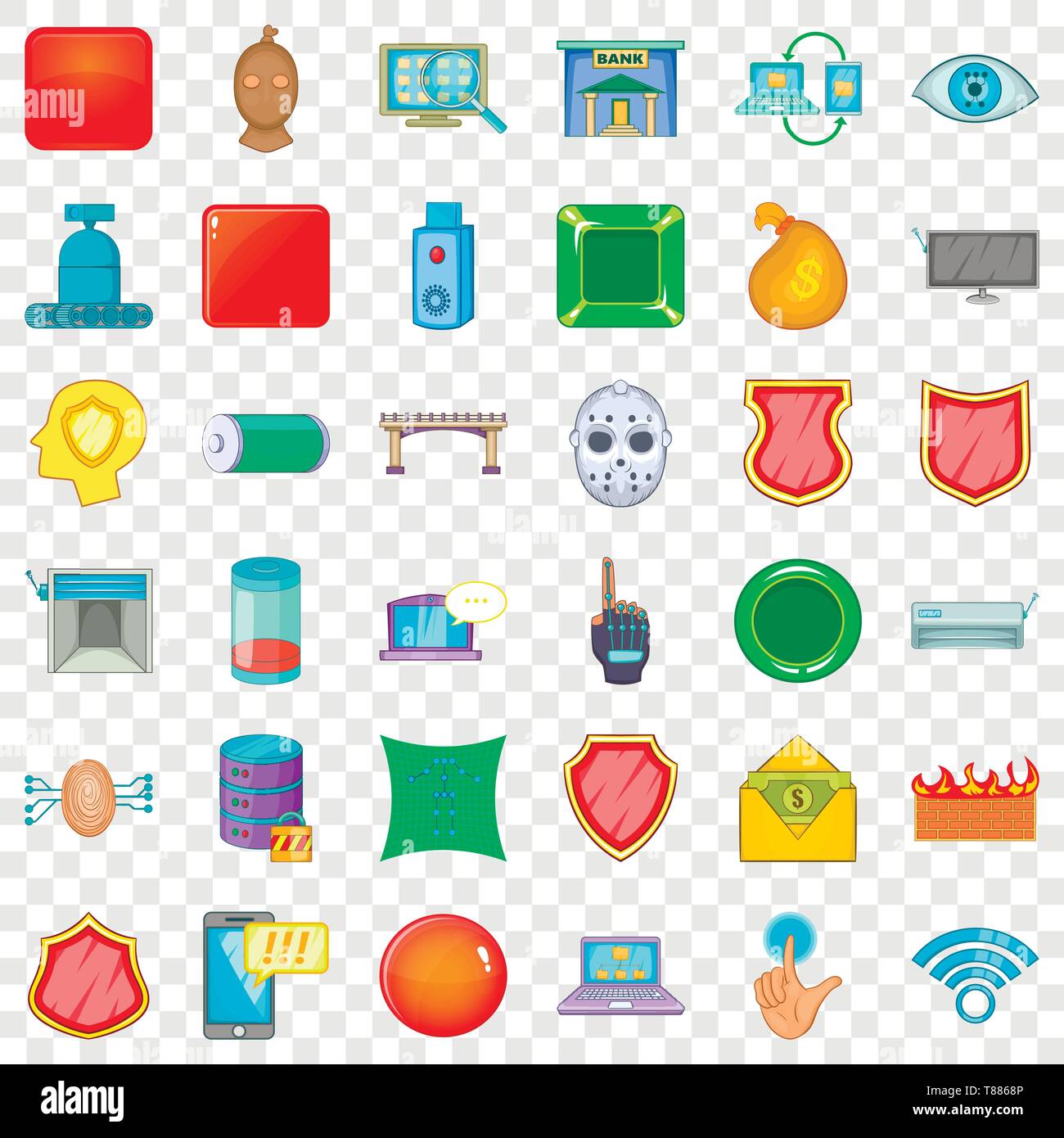 Cyber crime icons set, cartoon style Stock Vector Image & Art - Alamy