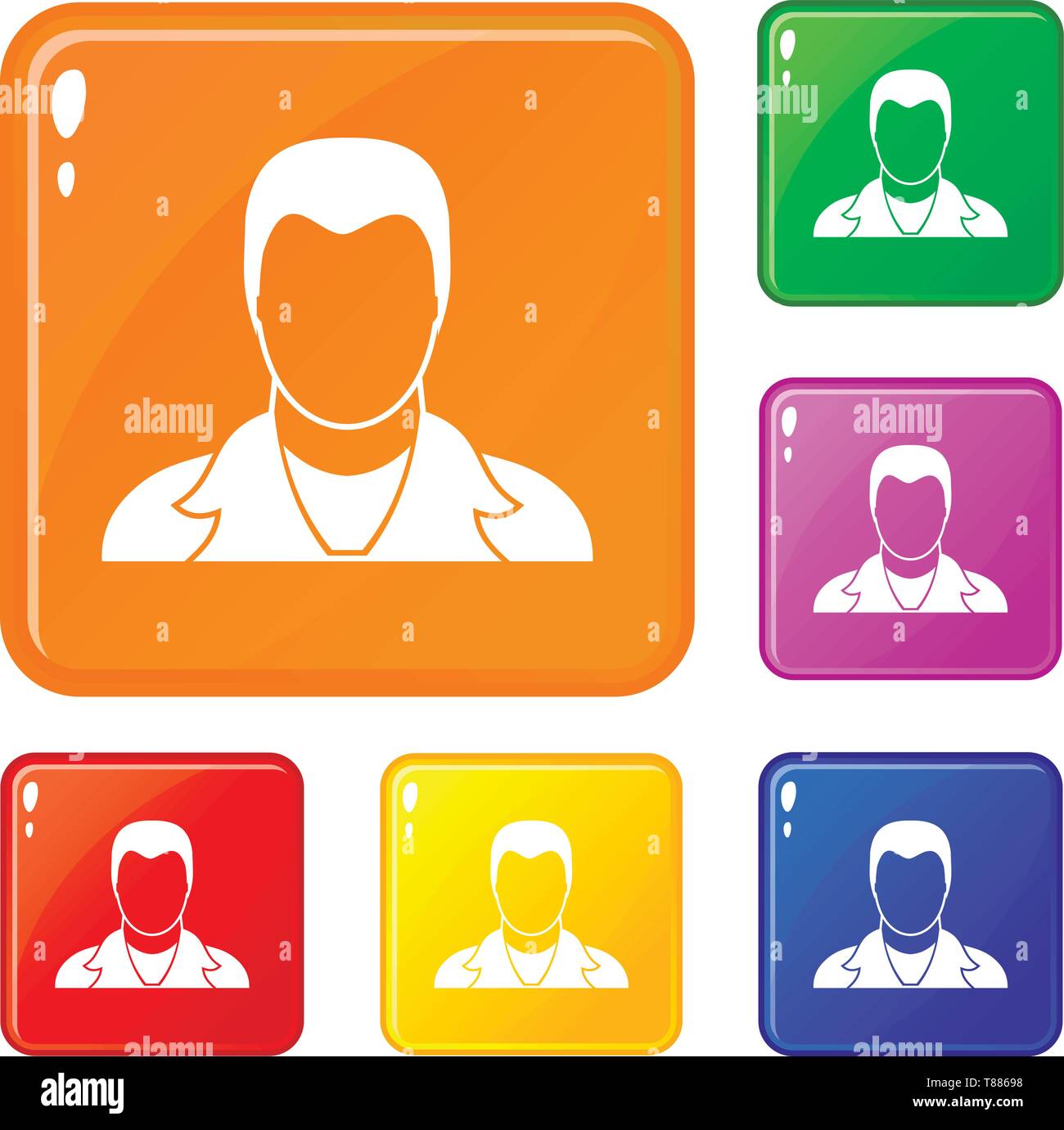 User icons set vector color Stock Vector Image & Art - Alamy