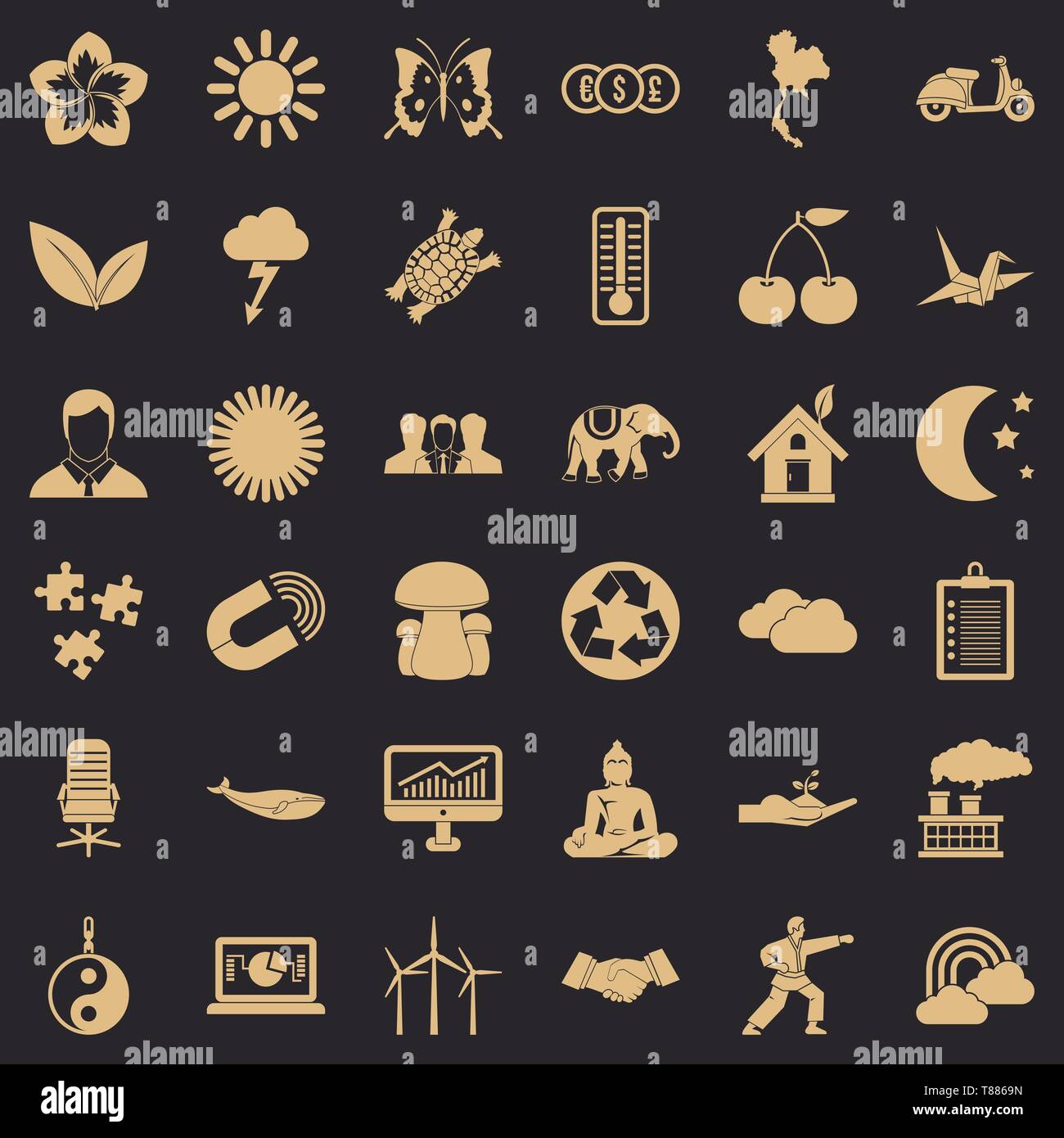 Rainbow icons set, simple style Stock Vector Image & Art - Alamy