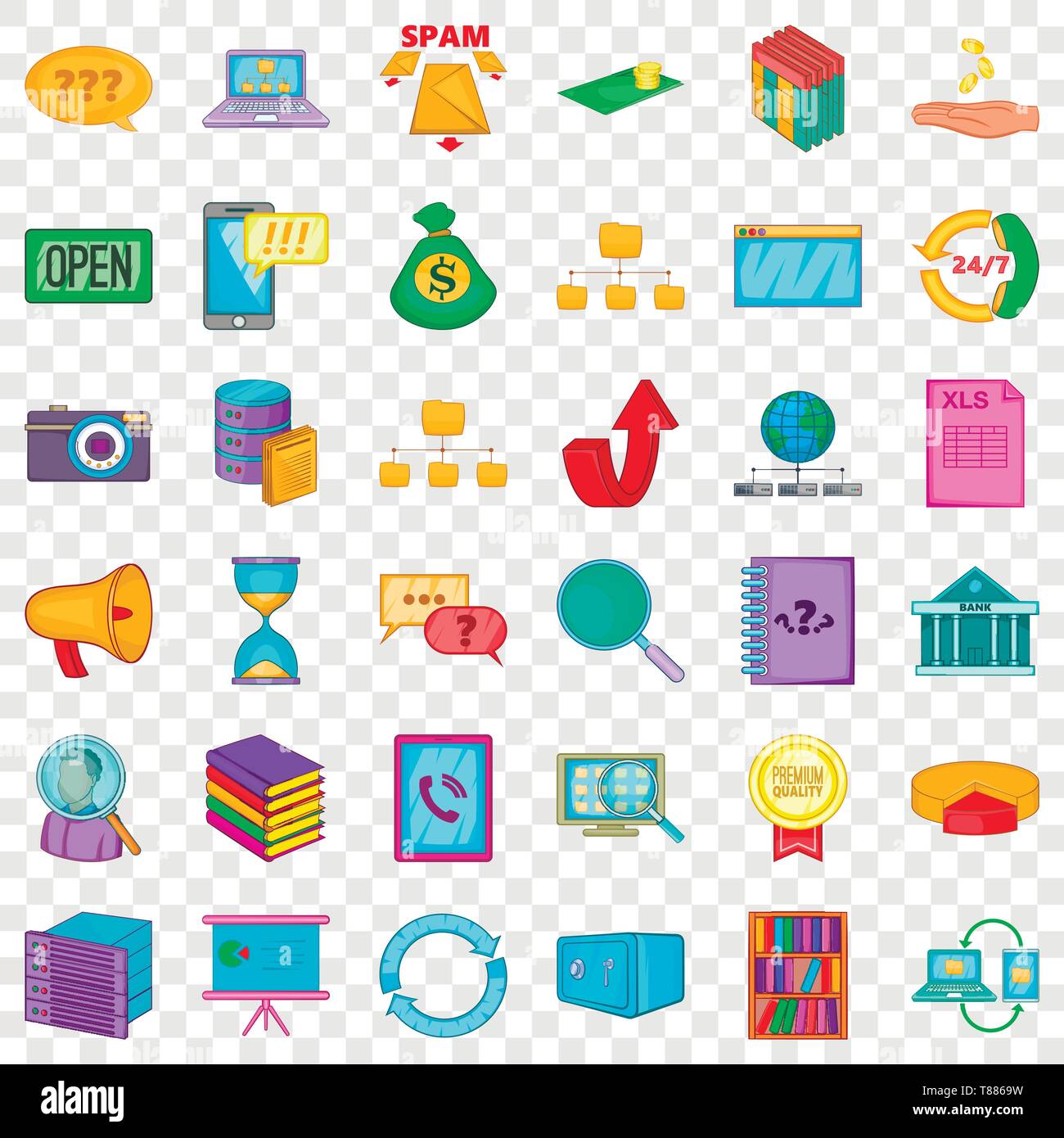 Data center icons set, cartoon style Stock Vector Image & Art - Alamy