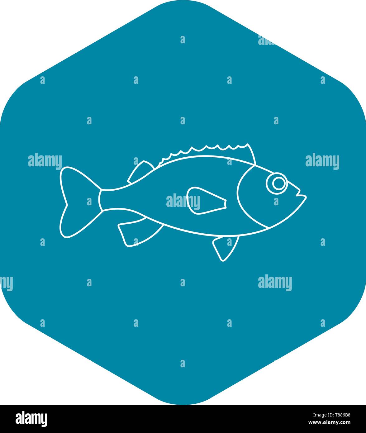 Sea bass icon, outline style Stock Vector Image & Art - Alamy