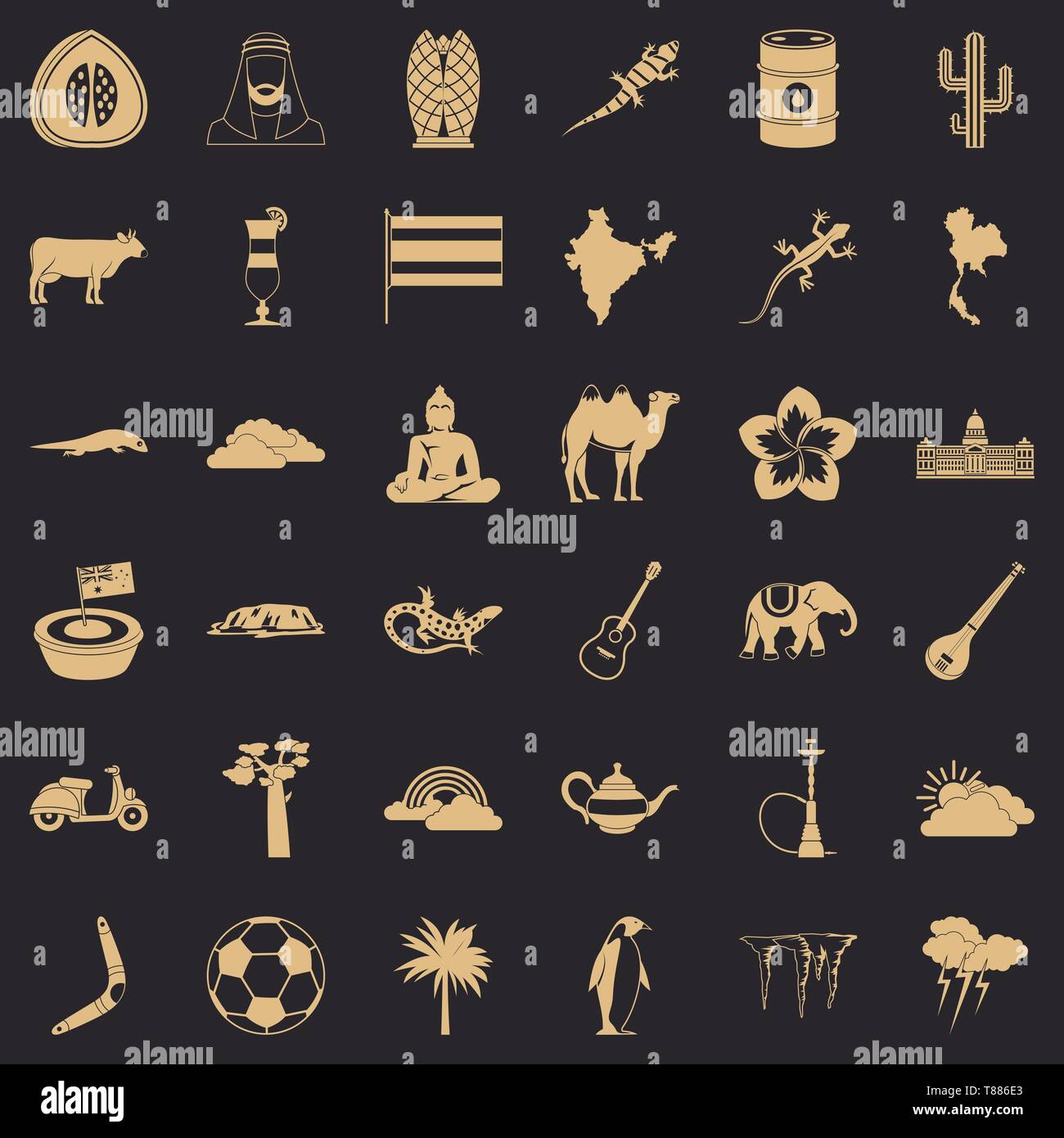 Exotic animal icons set, simple style Stock Vector Image & Art - Alamy