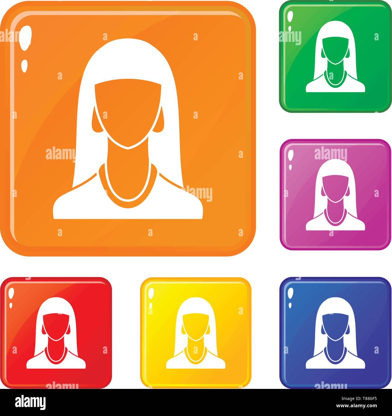 Woman icons set vector color Stock Vector Image & Art - Alamy