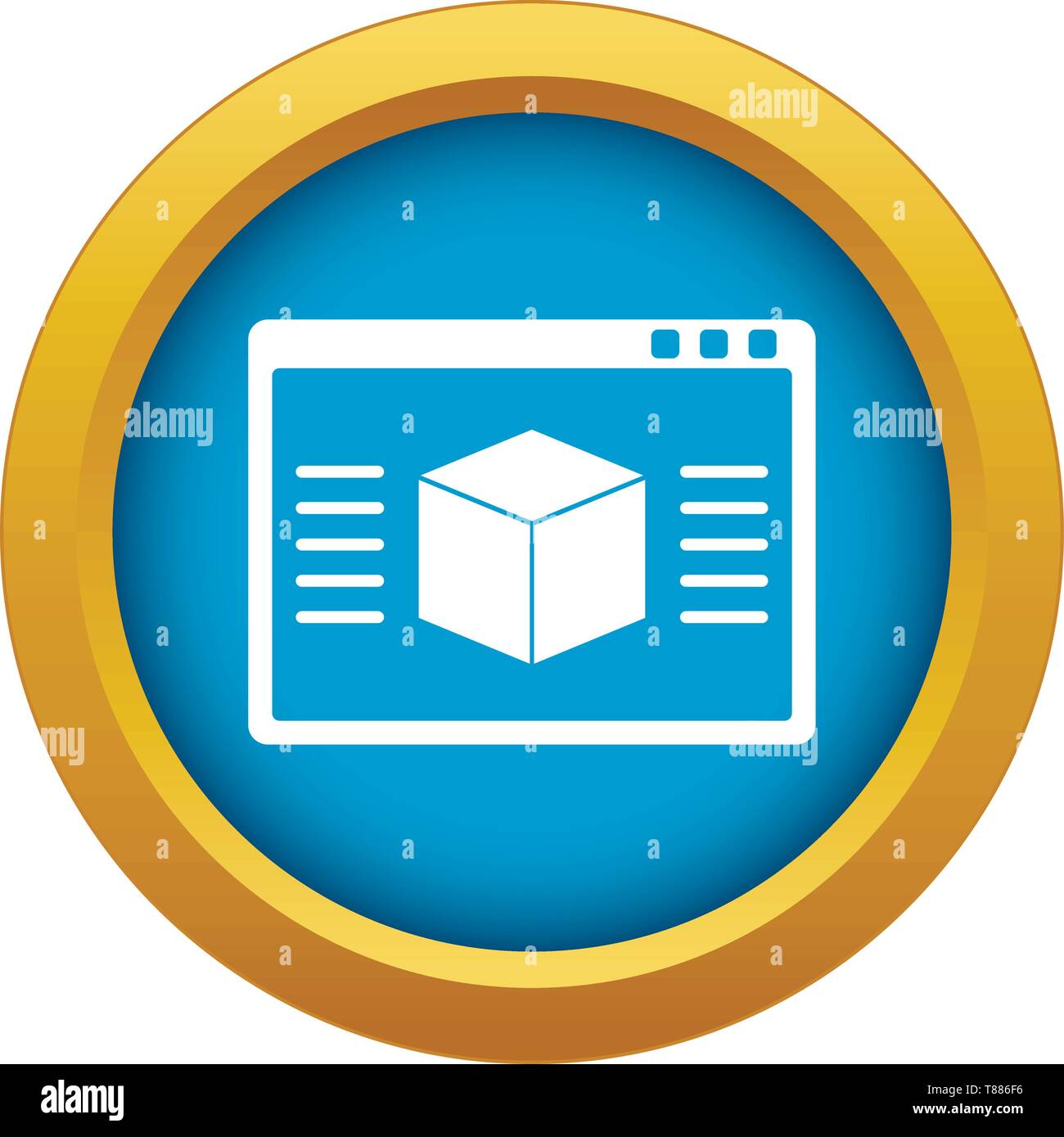 3d model icon blue vector isolated Stock Vector Image & Art - Alamy