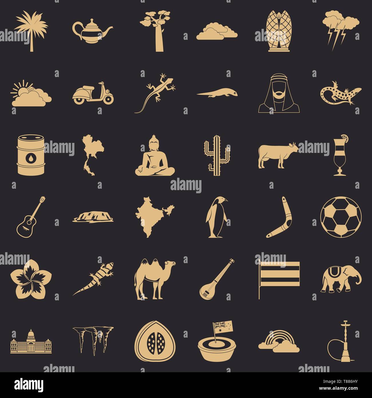 Uae icons set, simple style Stock Vector Image & Art - Alamy