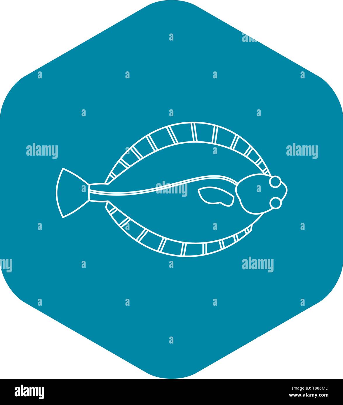Flatfish icon, outline style Stock Vector Image & Art - Alamy