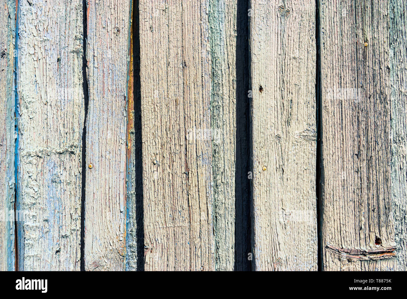 aged blue color paint on rustic wooden fence Stock Photo - Alamy