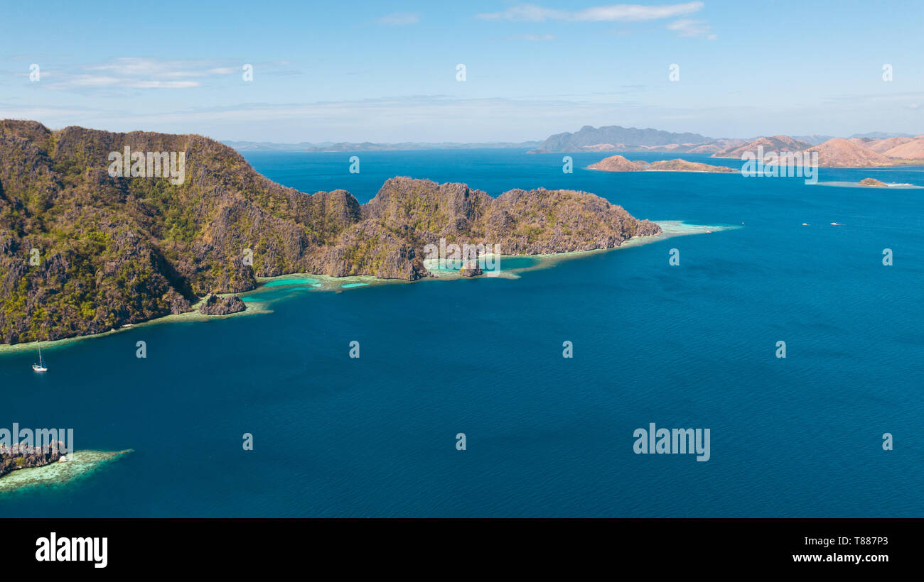 Beautiful archepilag with coral reefs.Tropical islands, view from above ...