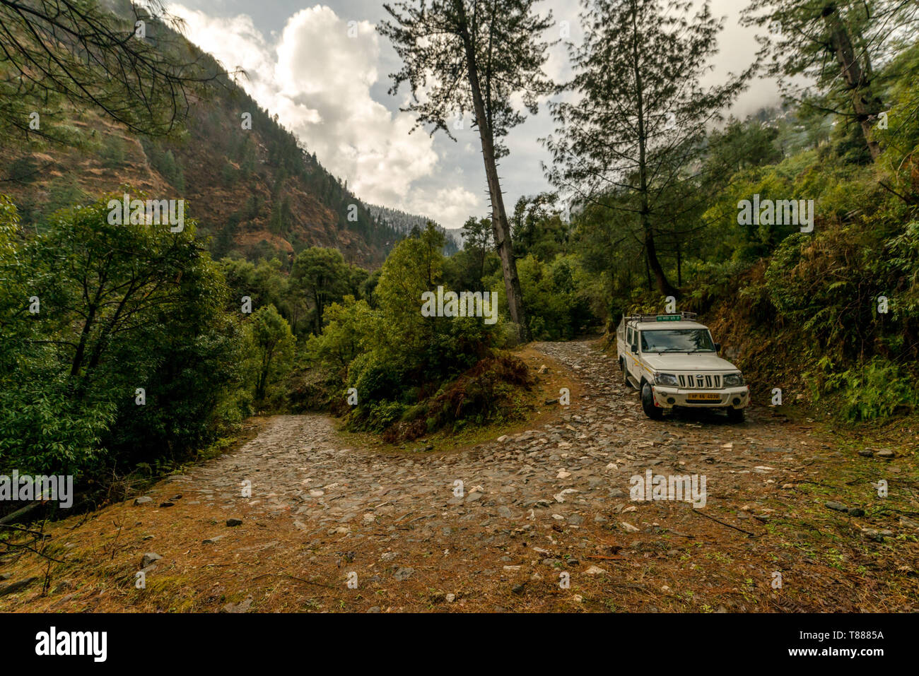 Kullu, Himachal Pradesh, India - February 01, 2019 : Vehicle on High ...